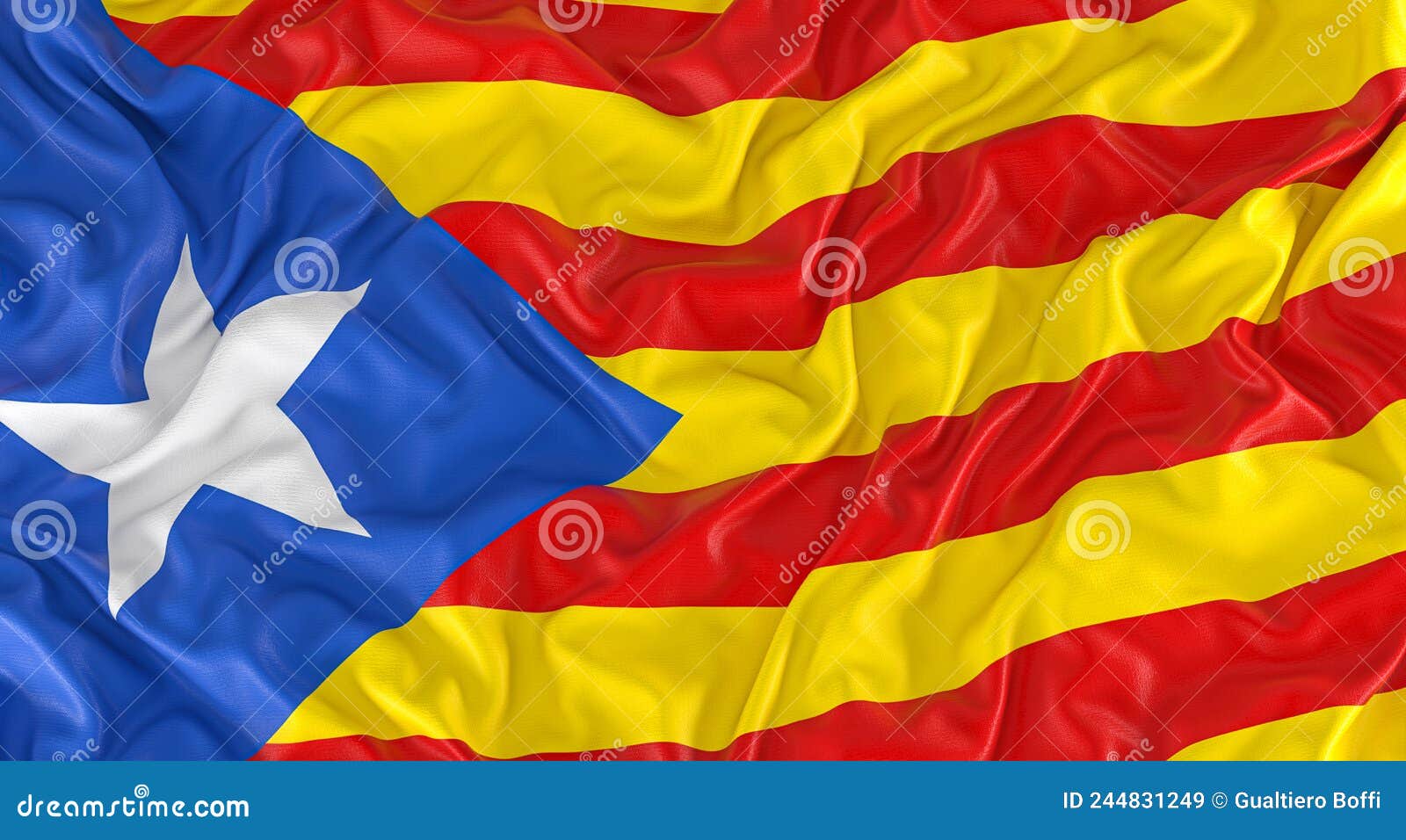 Catalonia Flag Wave Isolated On Png Or Transparent Background Vector ...