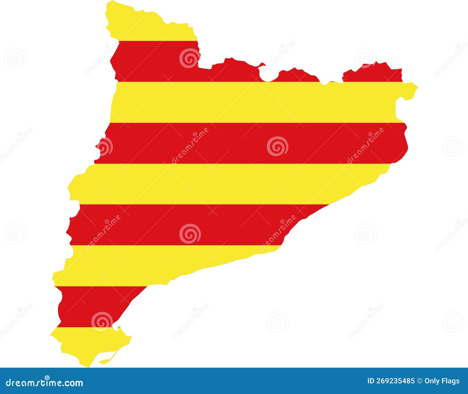 Catalonia Flag on Map on Transparent Background Stock Vector ...