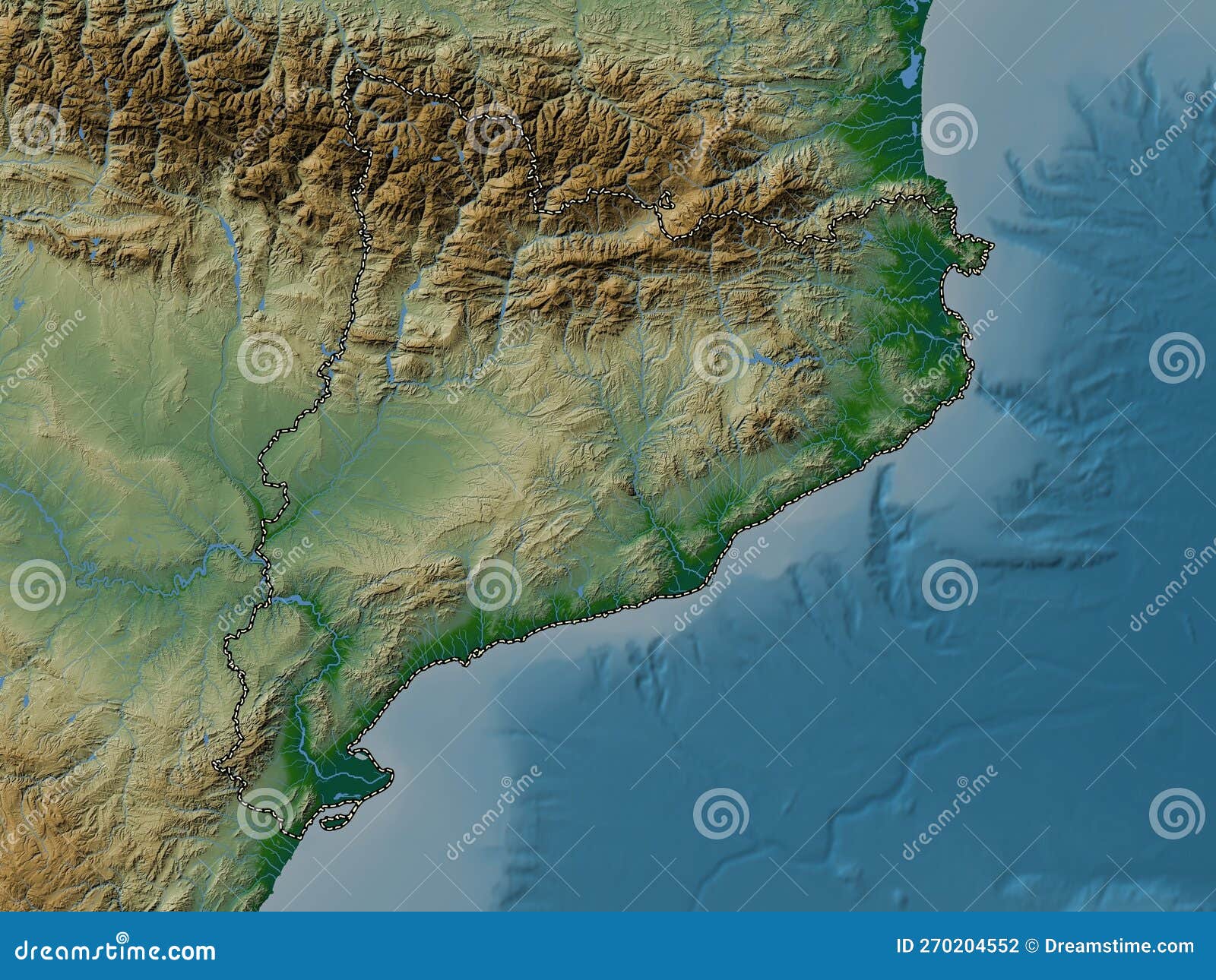 Cataluna, Spain. Physical. No Legend Stock Illustration - Illustration ...