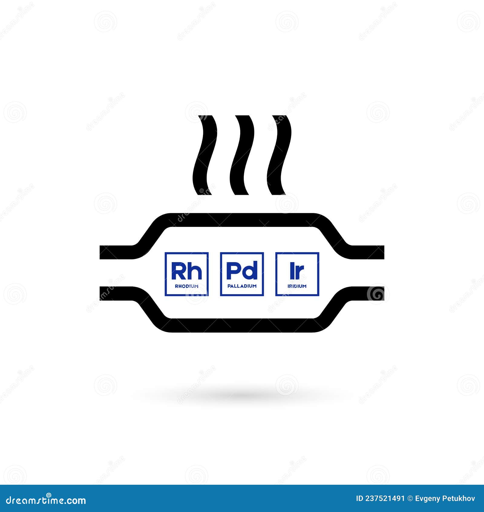 Catalytic Converter and Chemical Element System Icon. Stock Vector ...