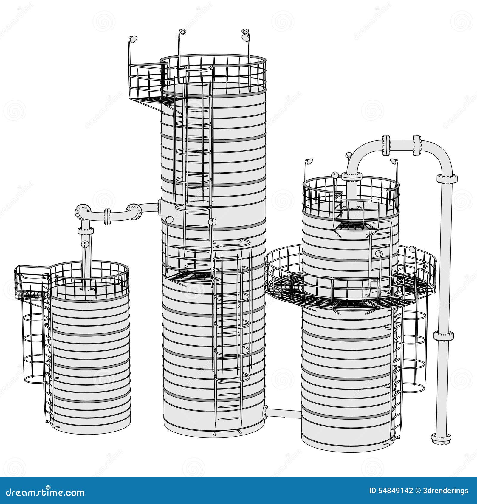 Catalytic Cracker stock illustration. Illustration of drawing - 54849142