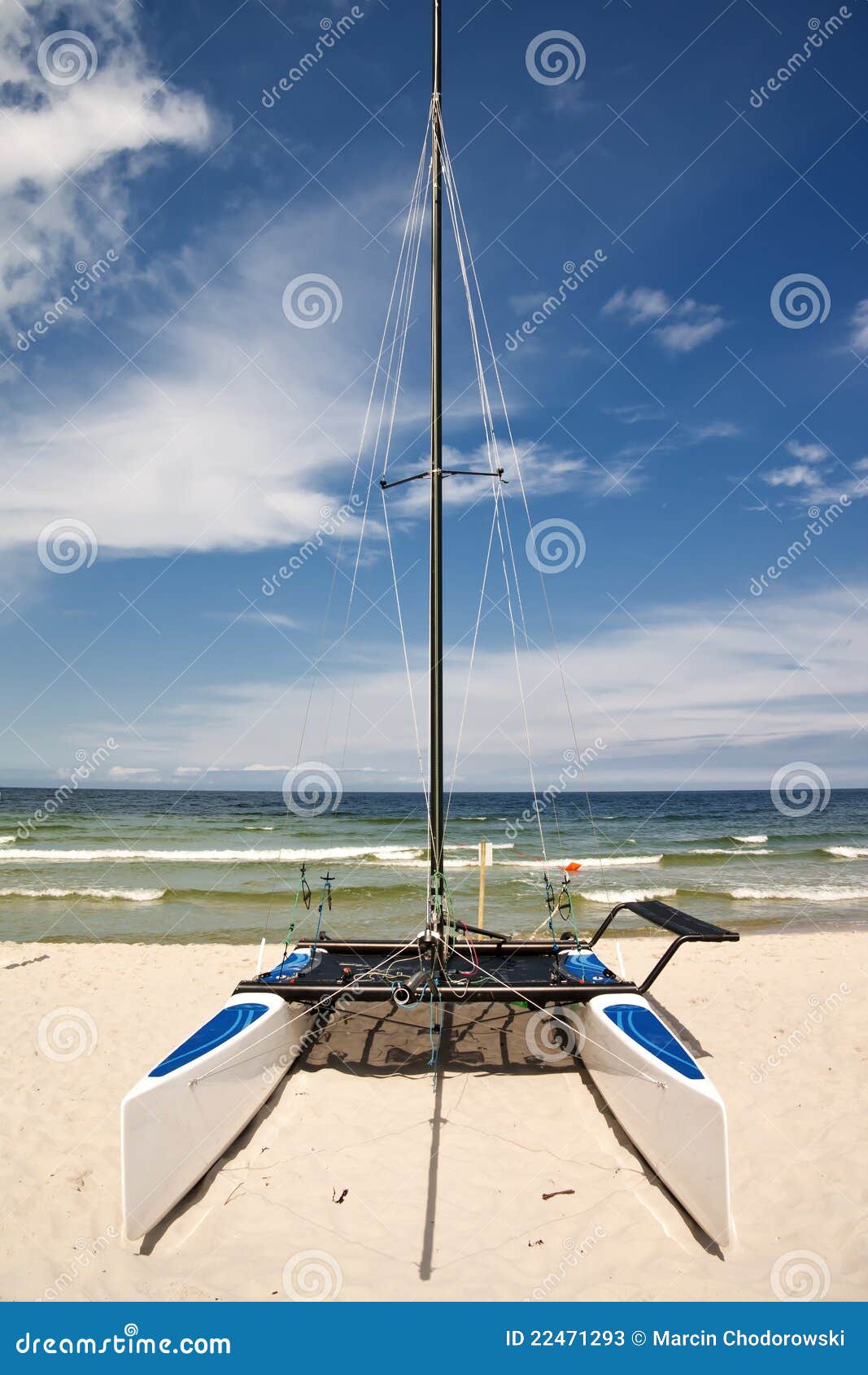 Catamaran on the beach stock image. Image of park, green - 22471293