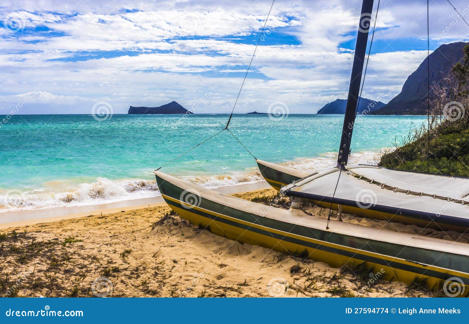 Catamaran on beach stock photo. Image of catamaran, horizontal - 27594774