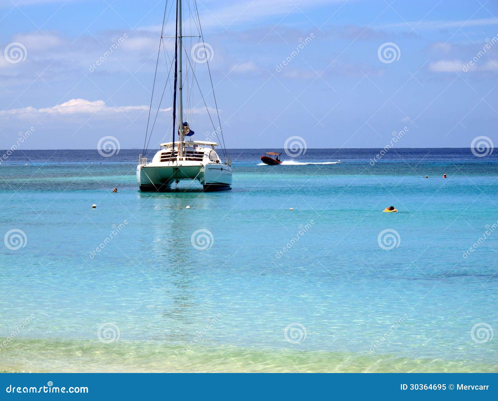 Catamaran on the beach stock image. Image of leisure - 30364695