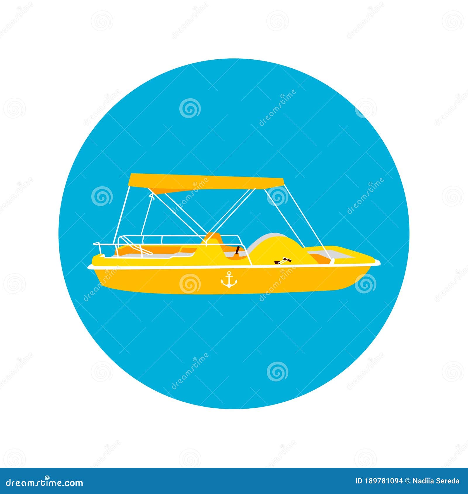 Catamaran Boat Circle Icon stock vector. Illustration of nature - 189781094