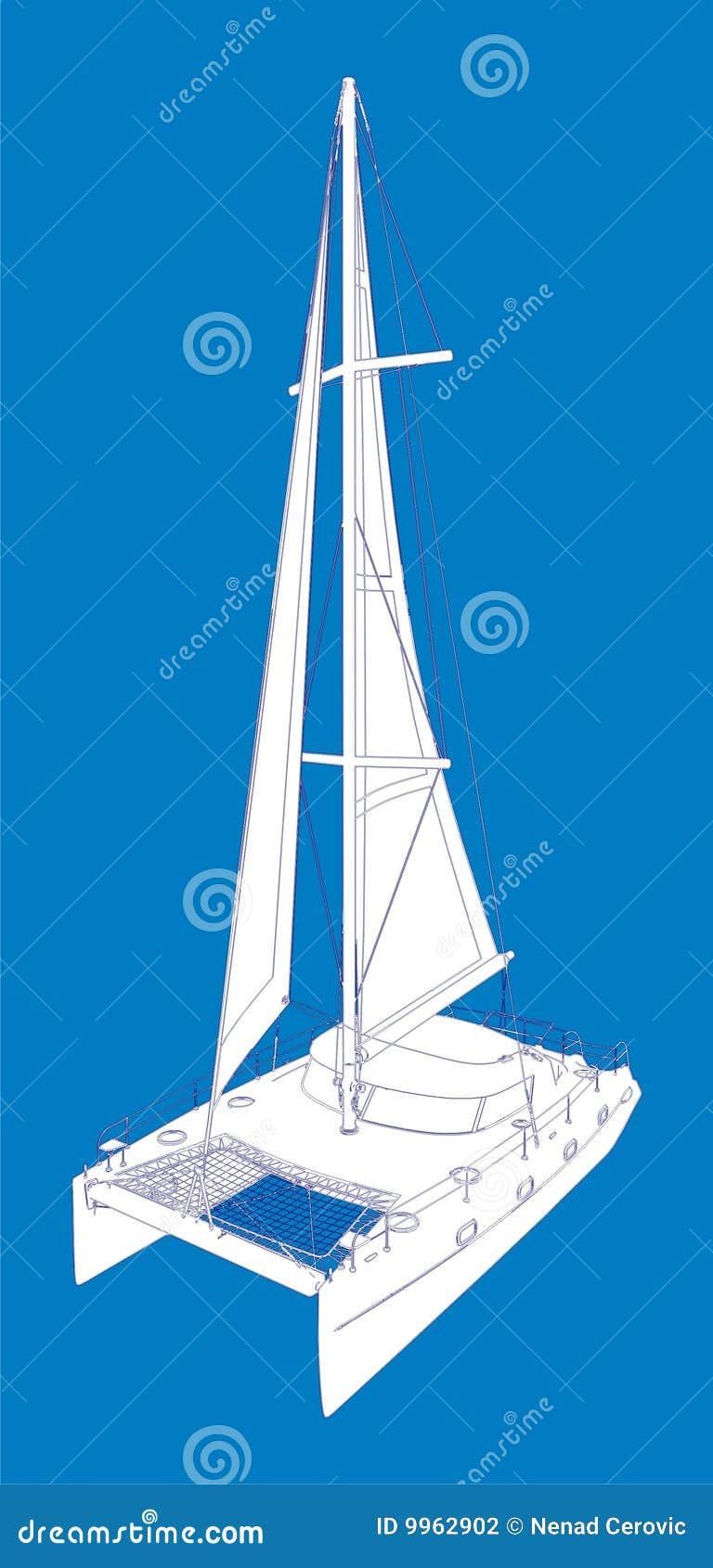 Catamaran Boat Silhouettes Vector | CartoonDealer.com #9962893