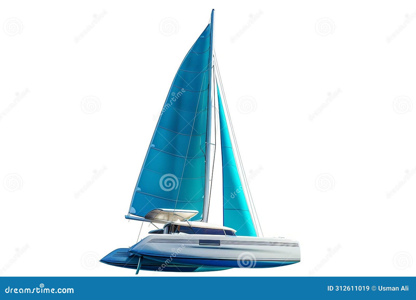 Catamaran Display on White Background Stock Image - Image of white ...