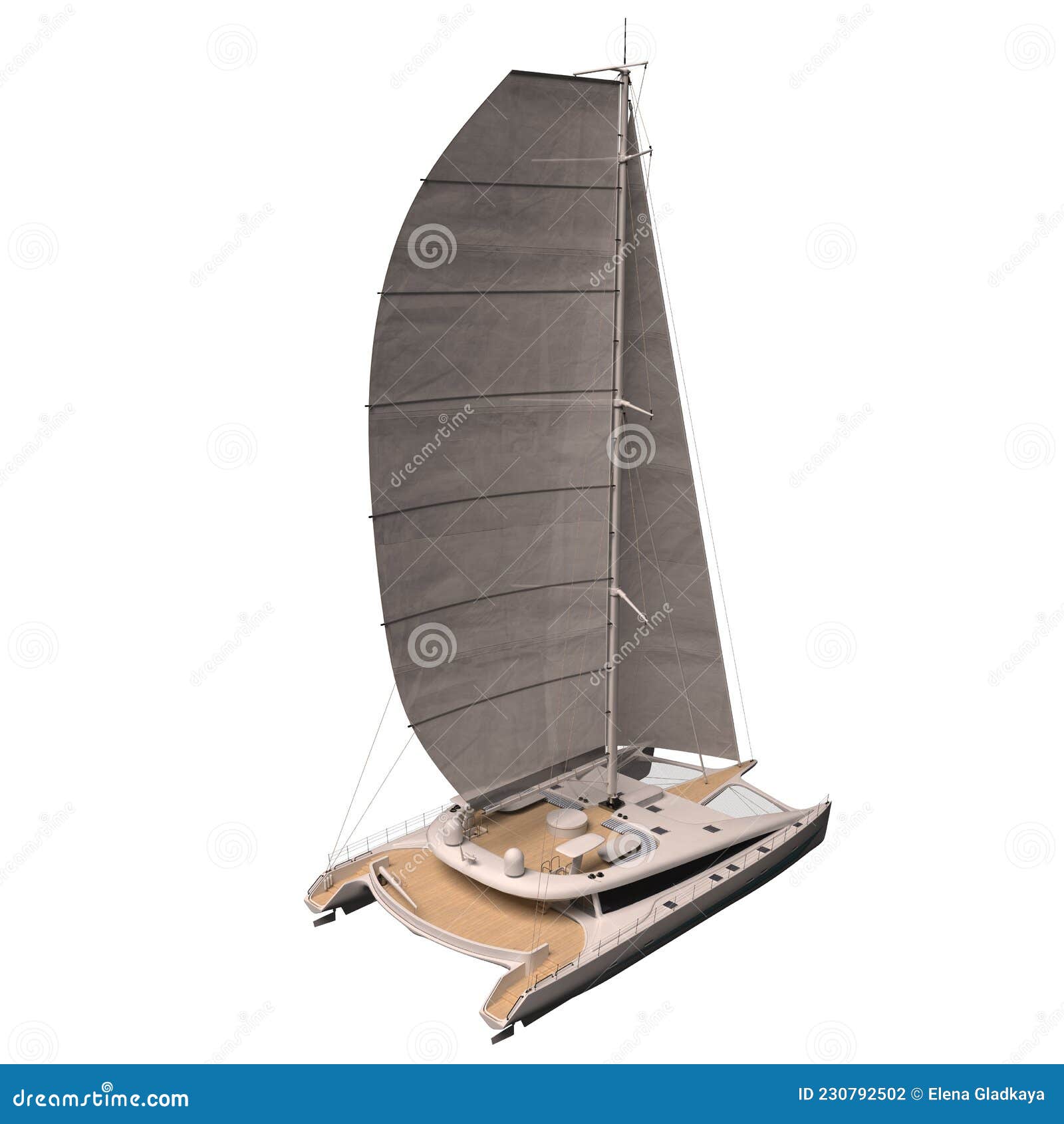 Catamaran Isolated on White Background 3d Illustration Stock ...