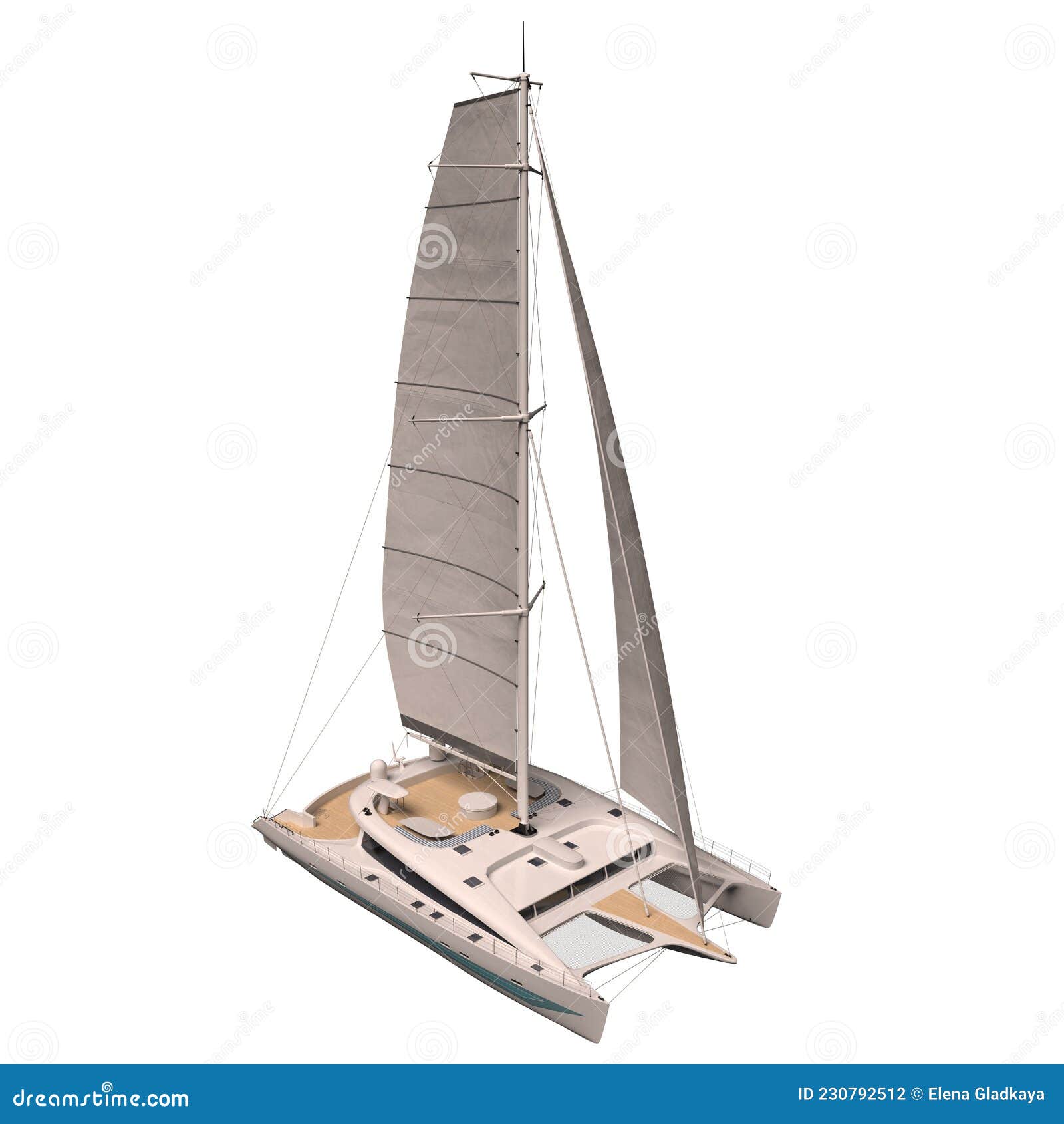 Catamaran Isolated on White Background 3d Illustration Stock ...