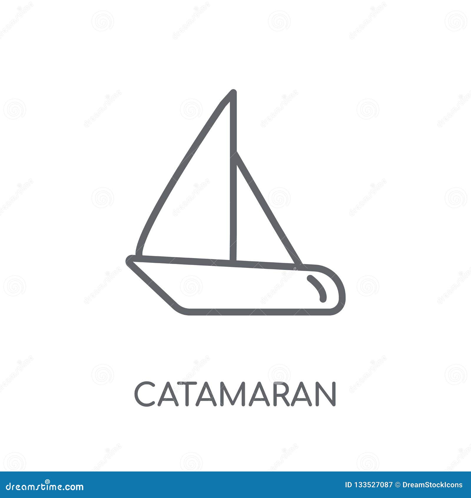 Catamaran Linear Icon. Modern Outline Catamaran Logo Concept on Stock ...