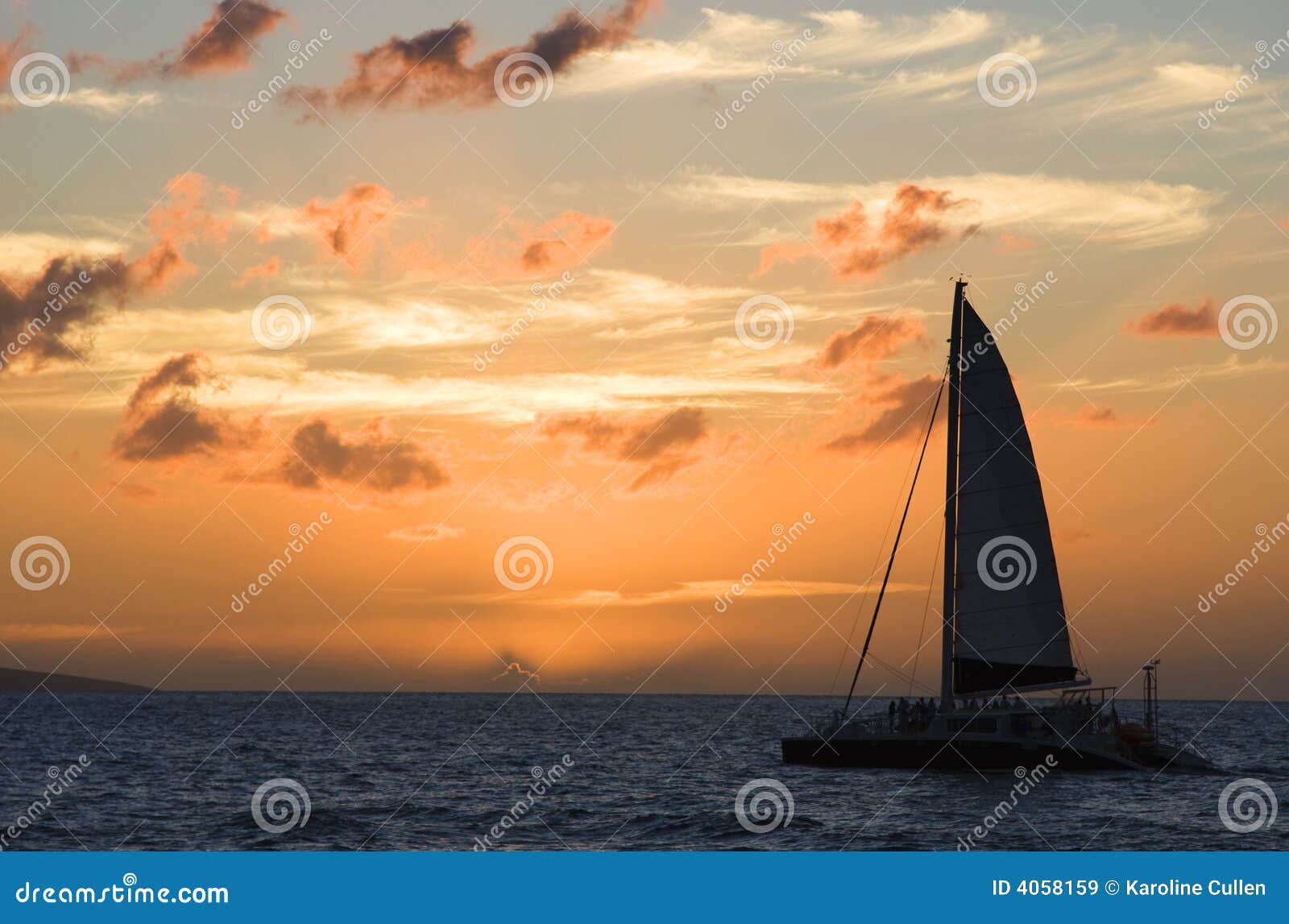 Catamaran at Sunset stock image. Image of enjoyment, entertainment ...