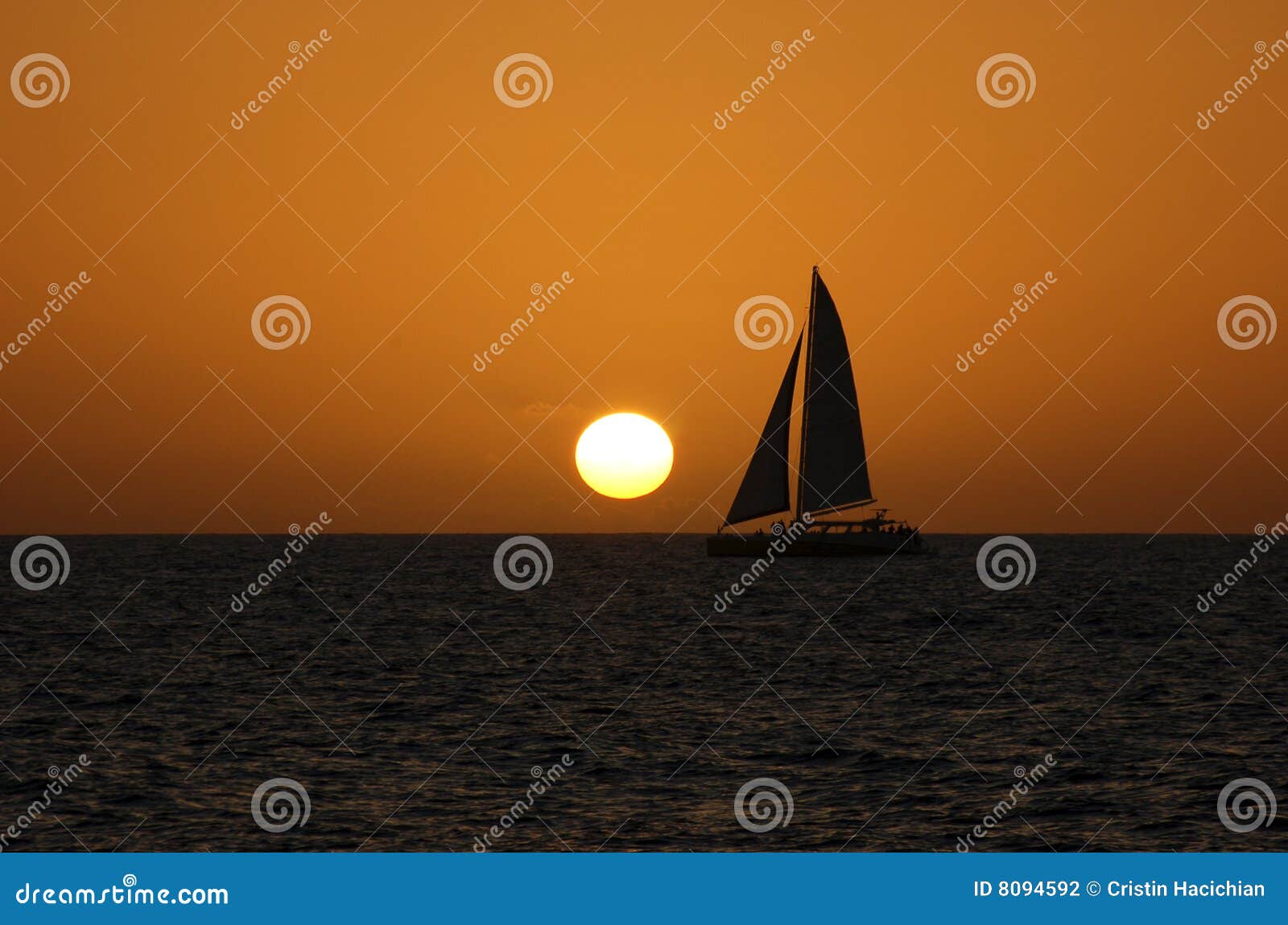 Catamaran sunset stock photo. Image of colorful, nature - 8094592
