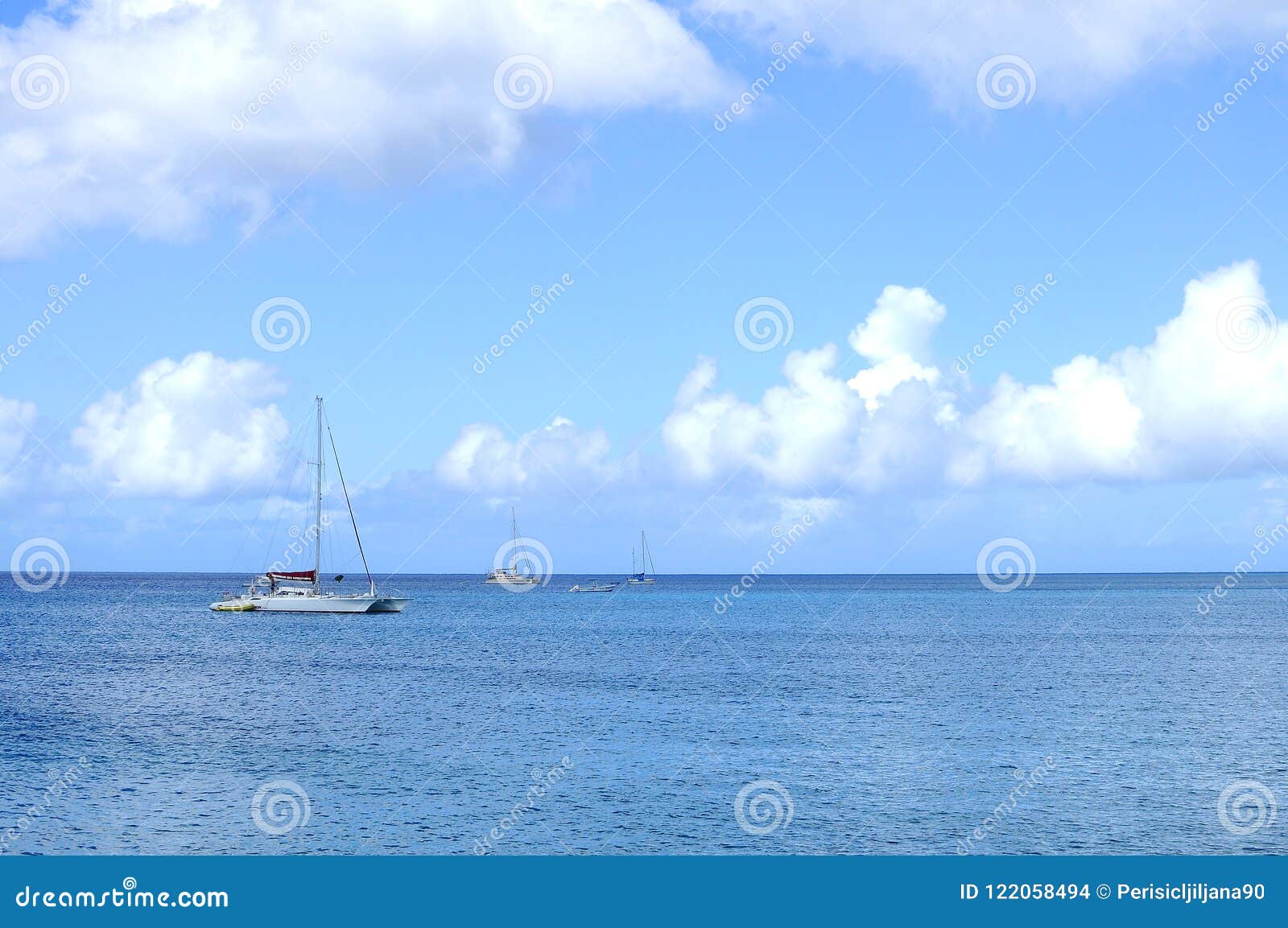 Catamarans and Boats in the Open Sea Stock Photo - Image of open ...
