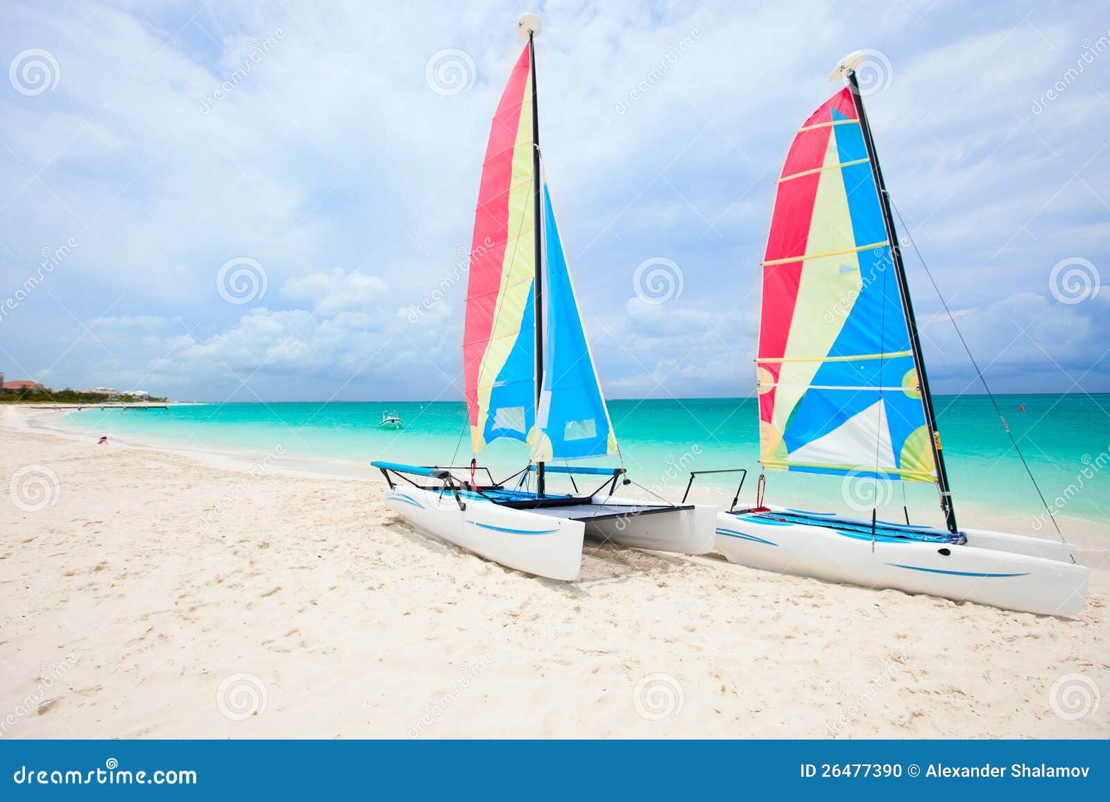 Catamarans at Tropical Beach Stock Photo - Image of luxury, tropical ...