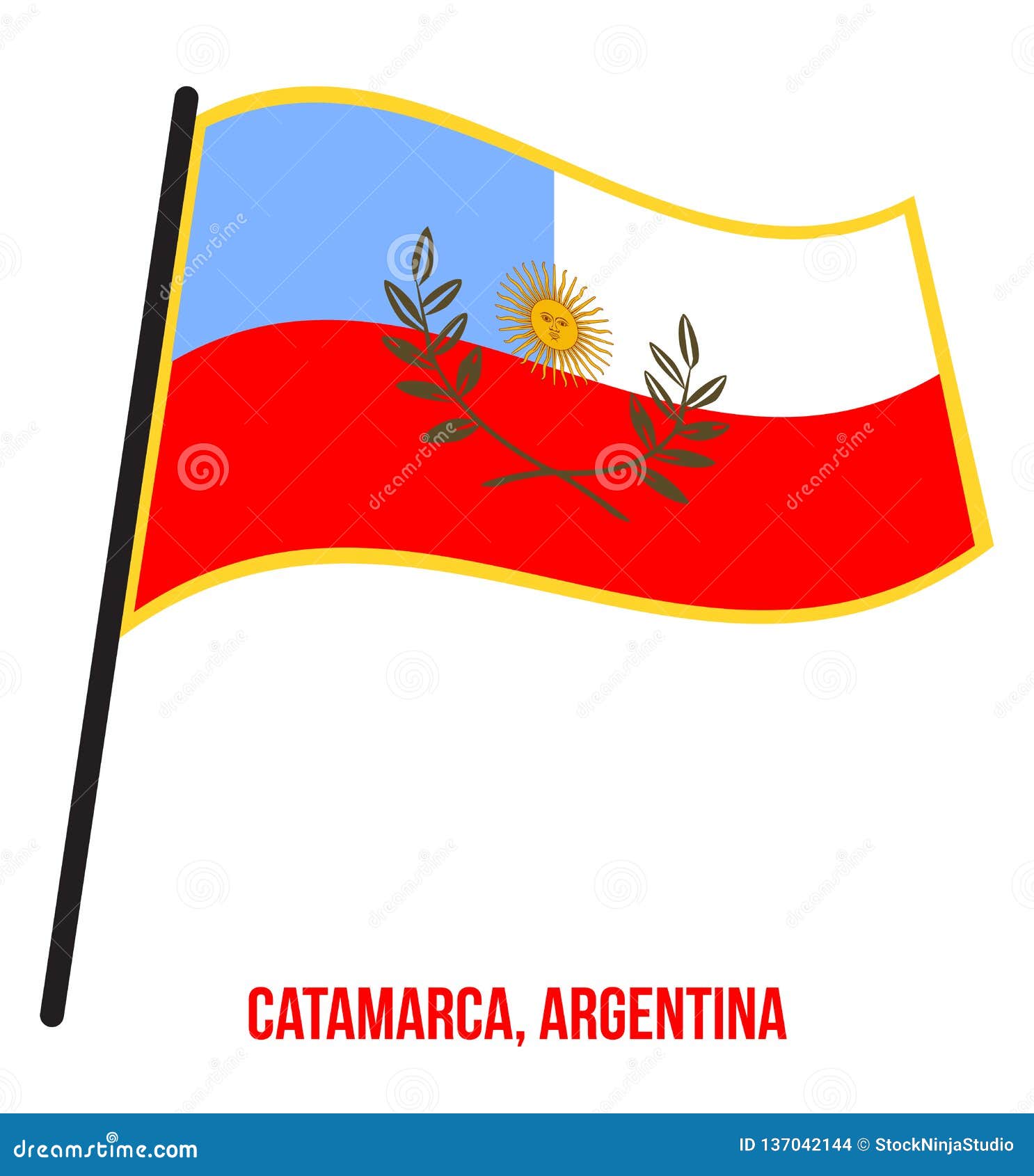 Catamarca Flag Waving Vector Illustration On White Background. Flag Of ...