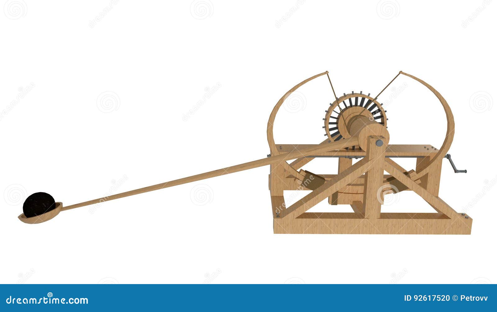 Catapult da vinci stock illustration. Illustration of white - 92617520