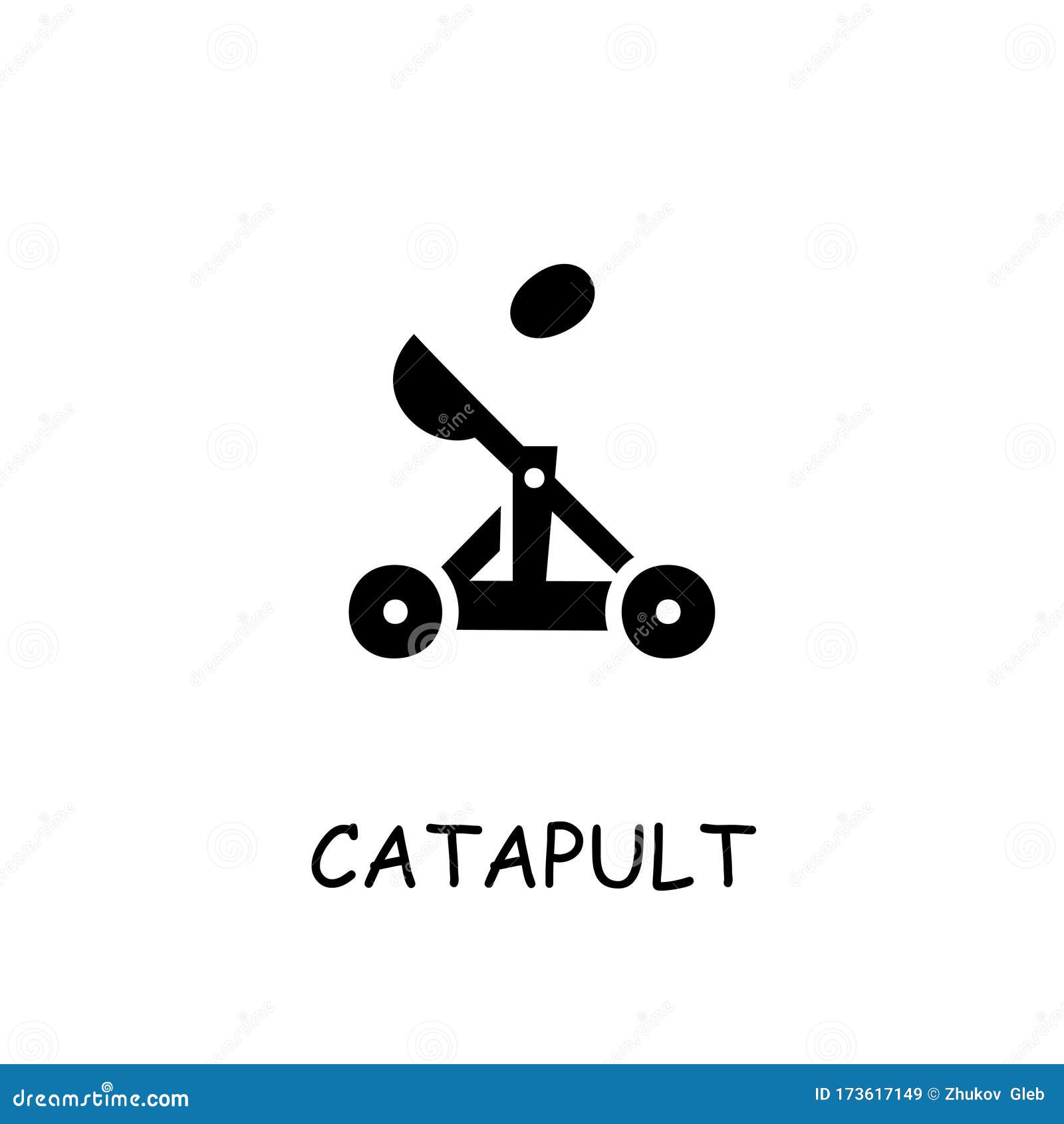 Catapult flat vector icon stock illustration. Illustration of leisure ...