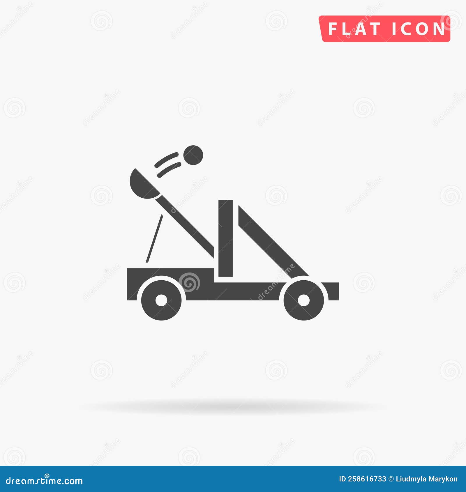 Catapult flat vector icon stock vector. Illustration of flat - 258616733