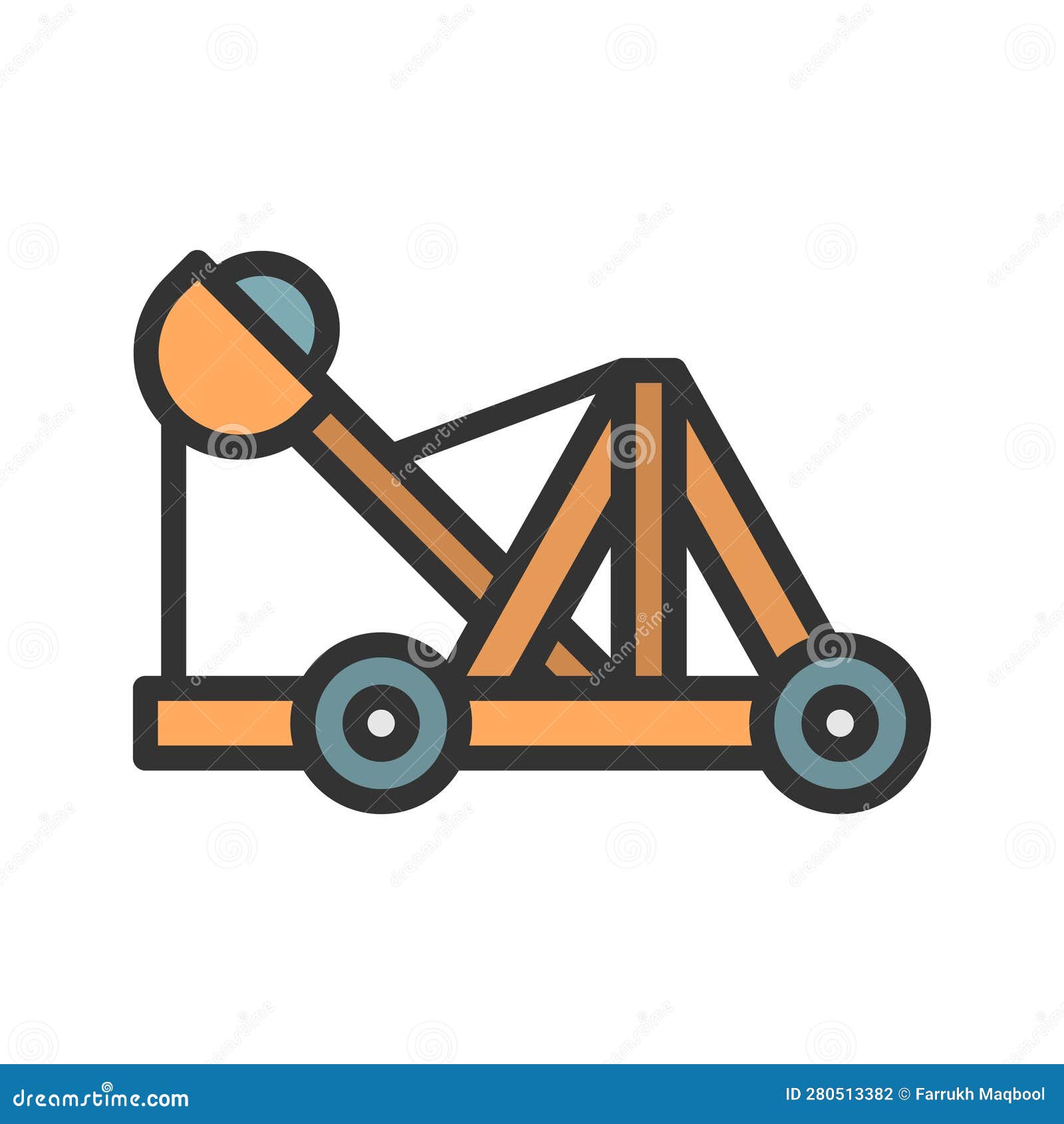 Catapult icon image. stock illustration. Illustration of weapon - 280513382