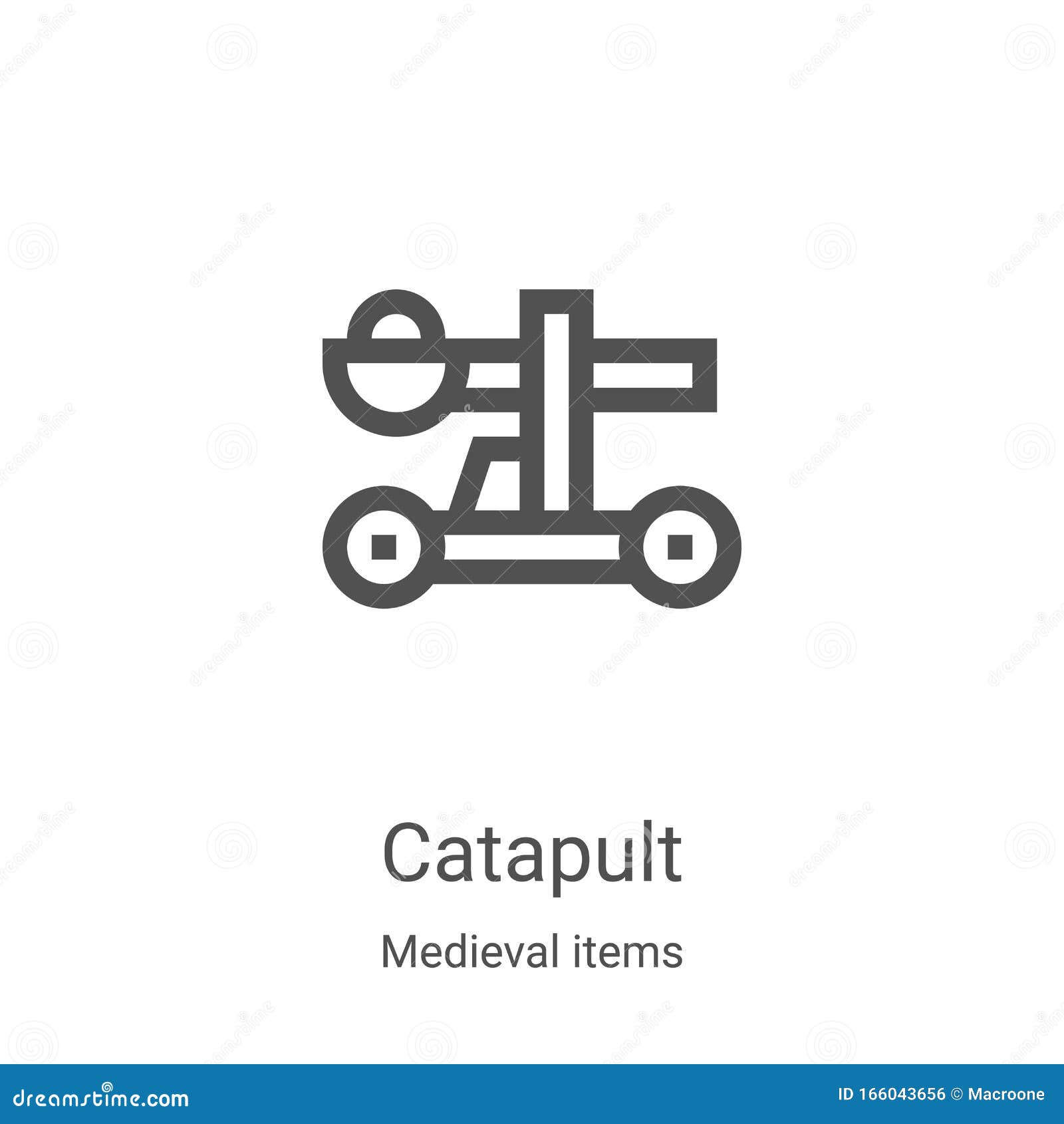 Catapult Icon Vector from Medieval Items Collection. Thin Line Catapult ...