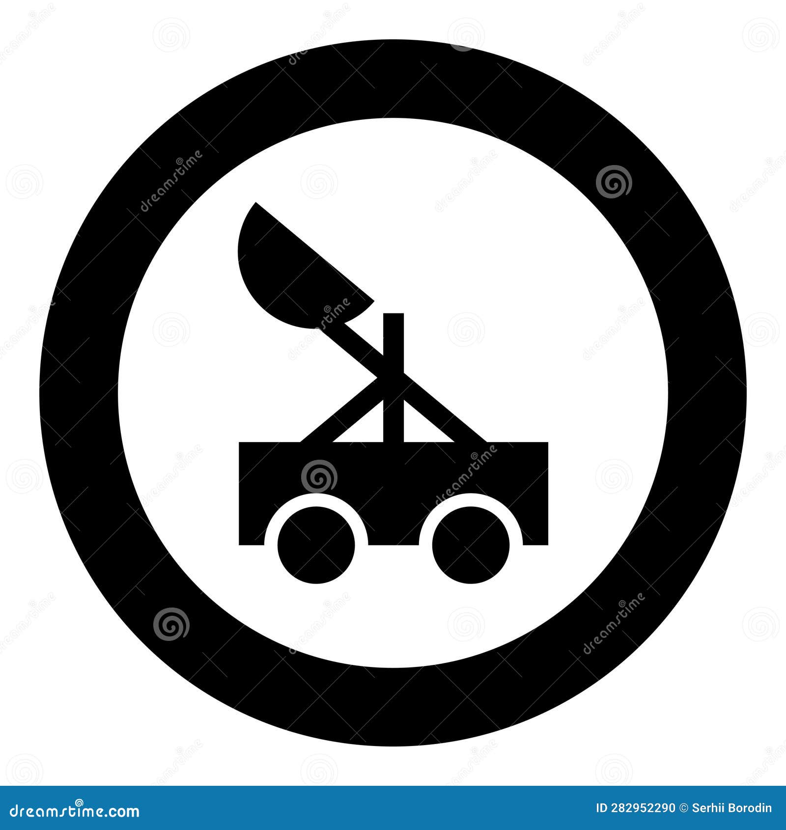 Catapult Medieval Siege Ejection Seat Icon in Circle Round Black Color ...