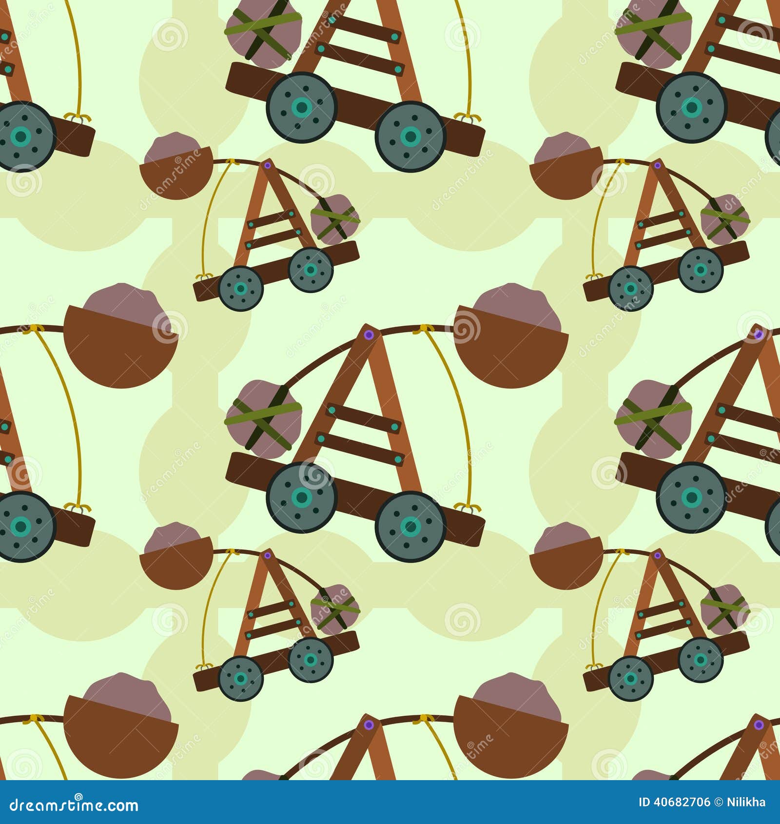 Catapult Seamless Background Design Stock Illustration - Illustration ...