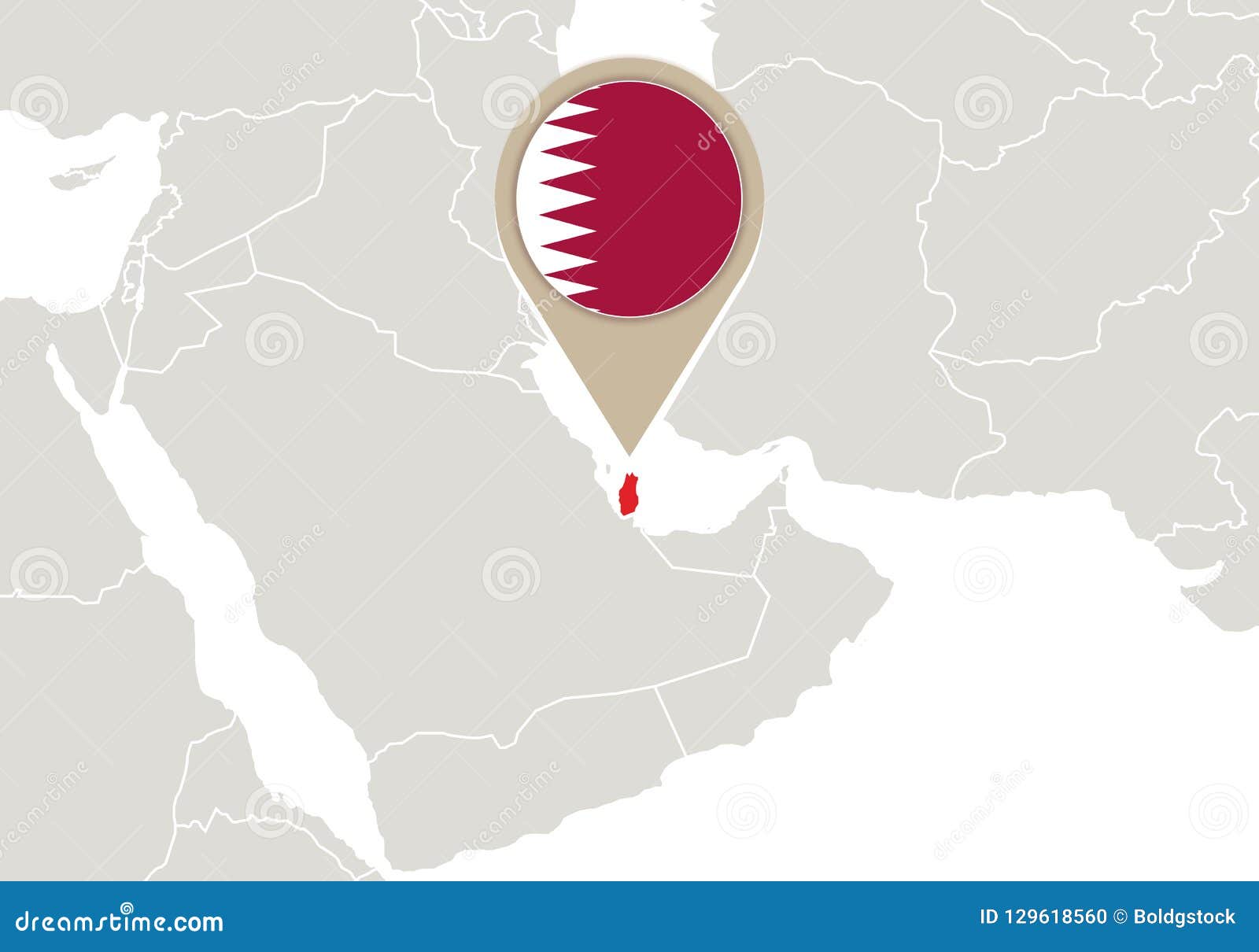 Catar no mapa do mundo ilustração do vetor. Ilustração de vetor - 129618560