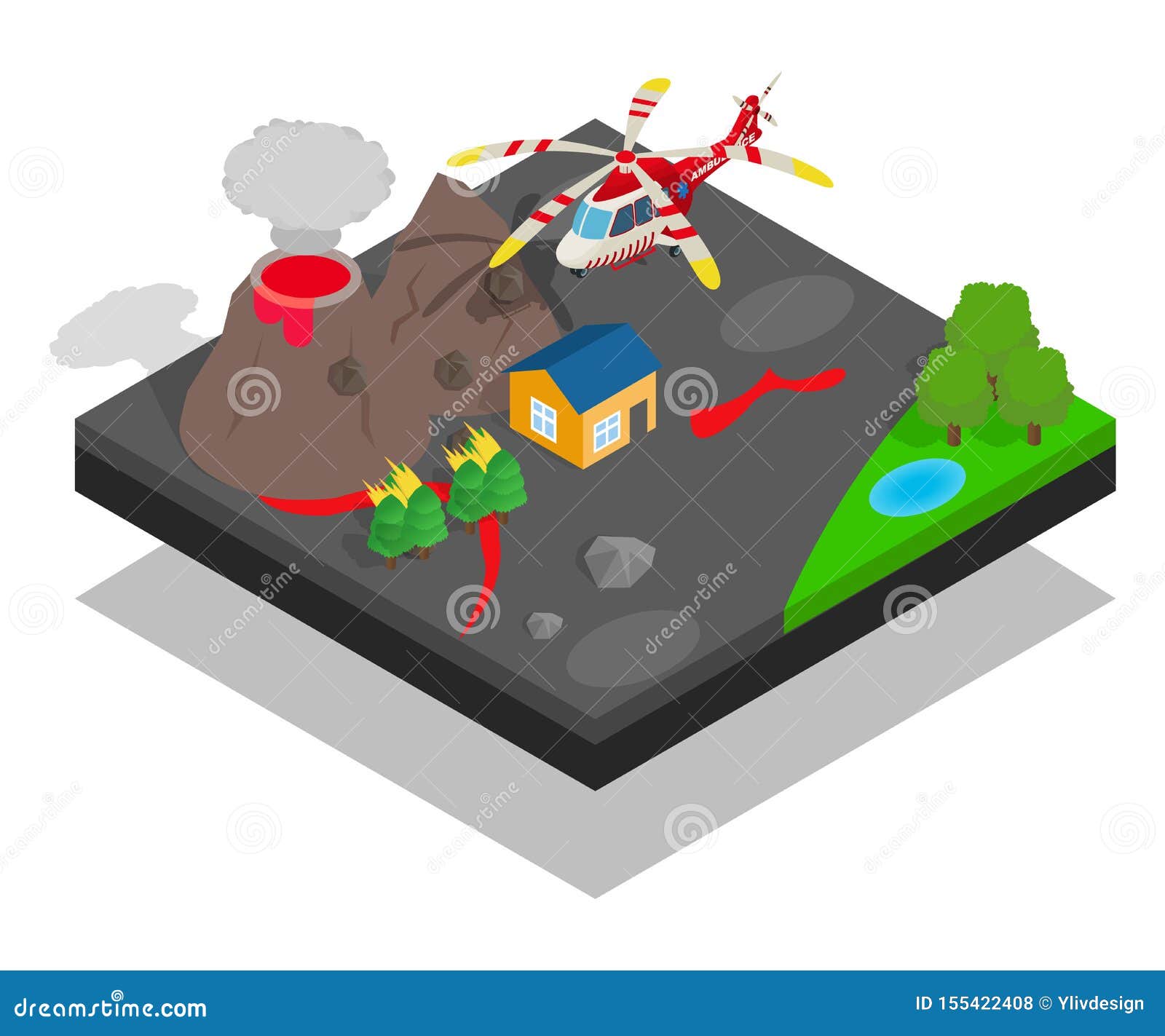 Catastrophe Concept Banner, Isometric Style Stock Vector - Illustration ...