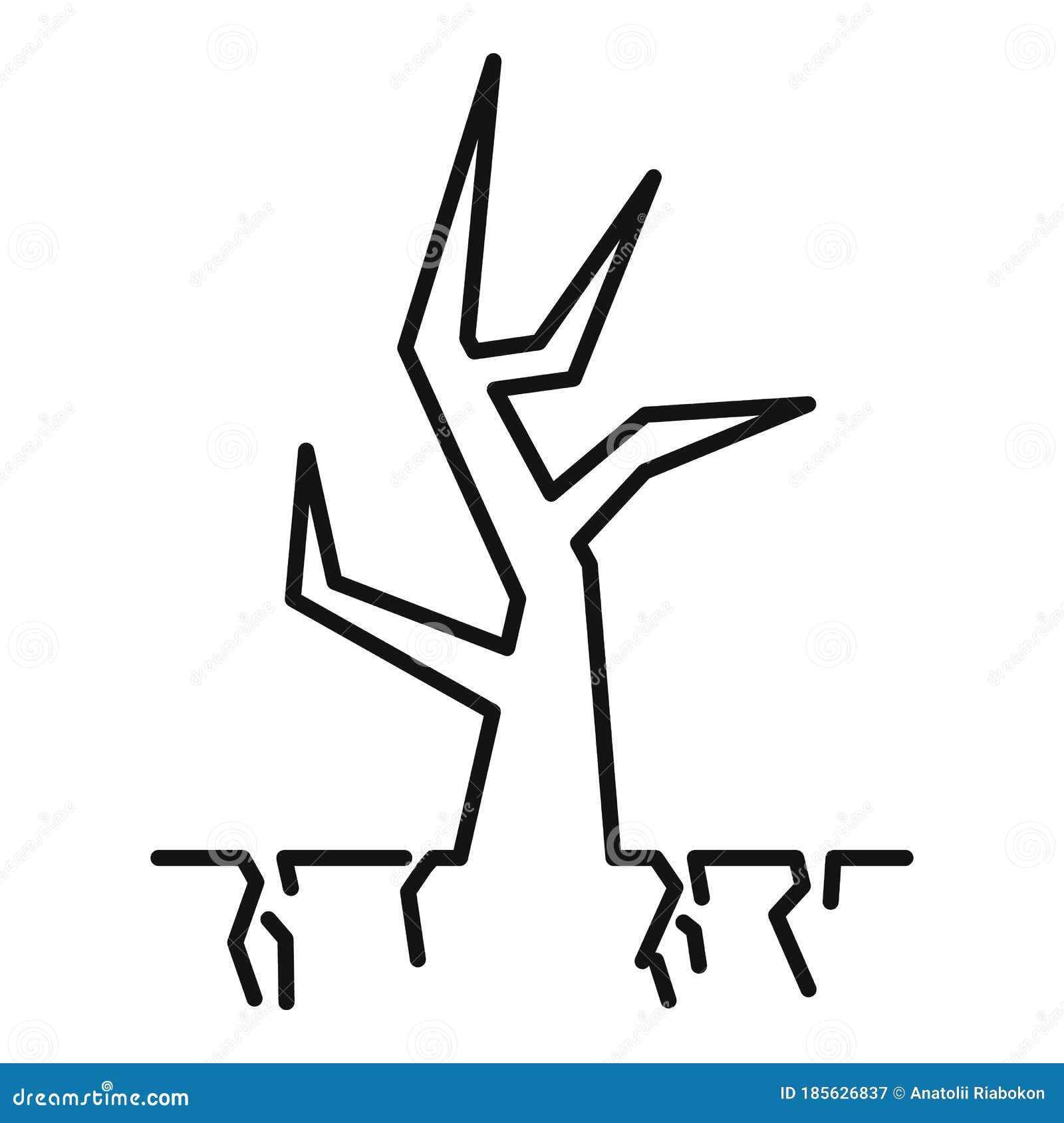 Catastrophe Drought Tree Icon, Outline Style Stock Vector ...