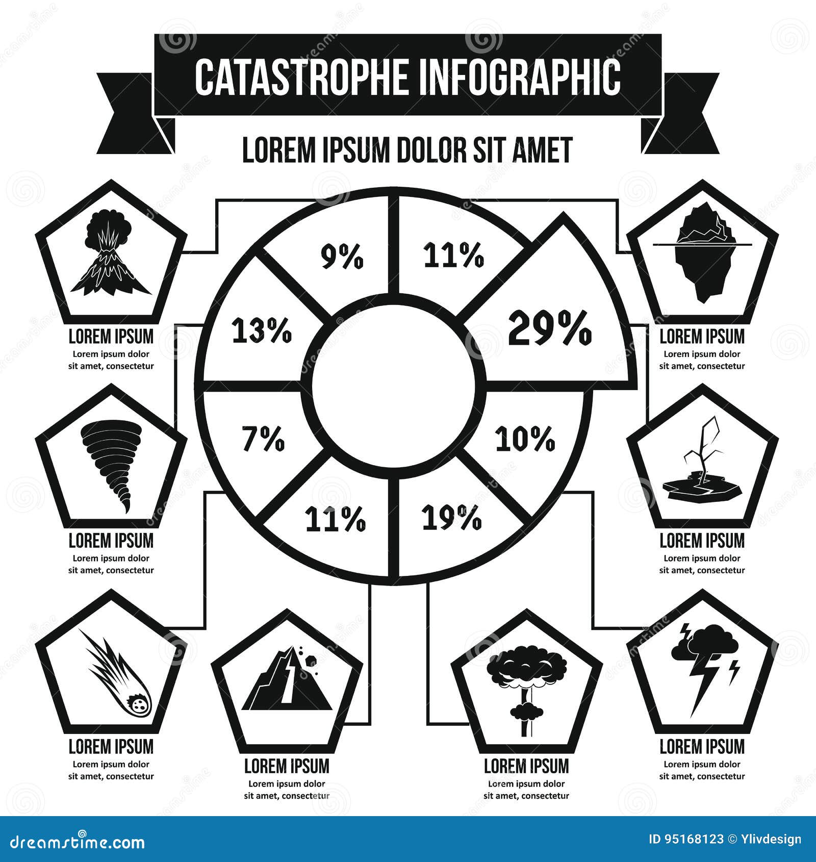Catastrophe Infographic Concept, Simple Style Cartoon Vector ...