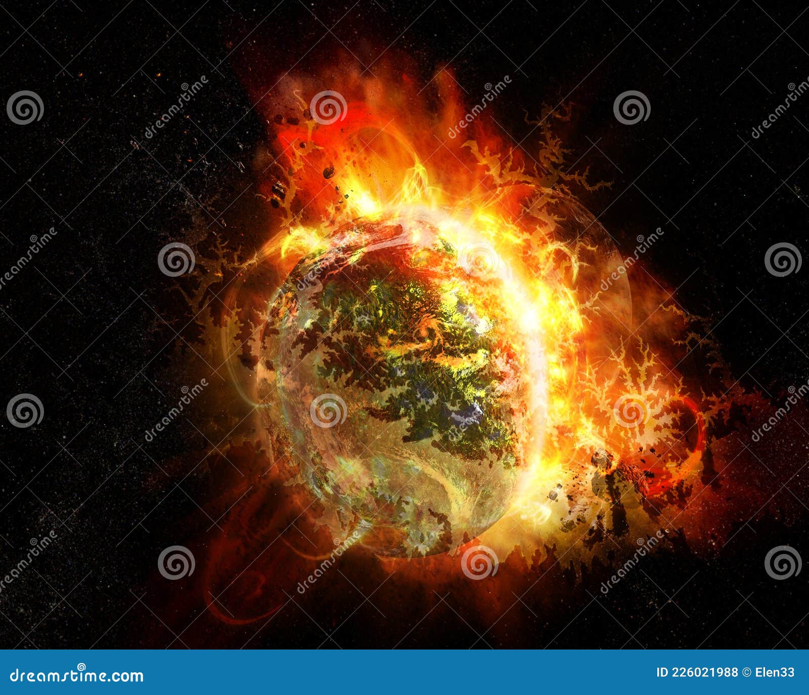 Catastrophe of the Planet, Explosion and Break into Pieces in a ...
