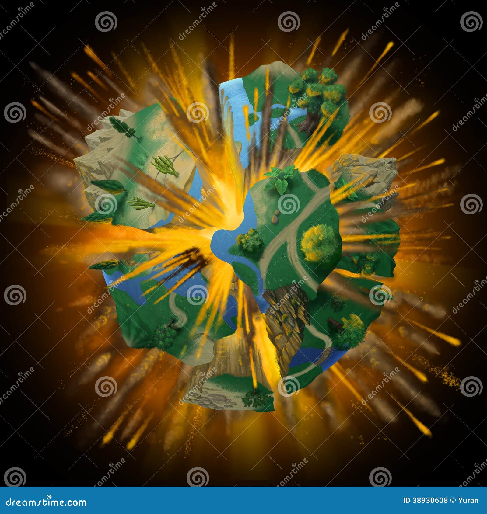 Catastrophe stock illustration. Illustration of fire - 38930608