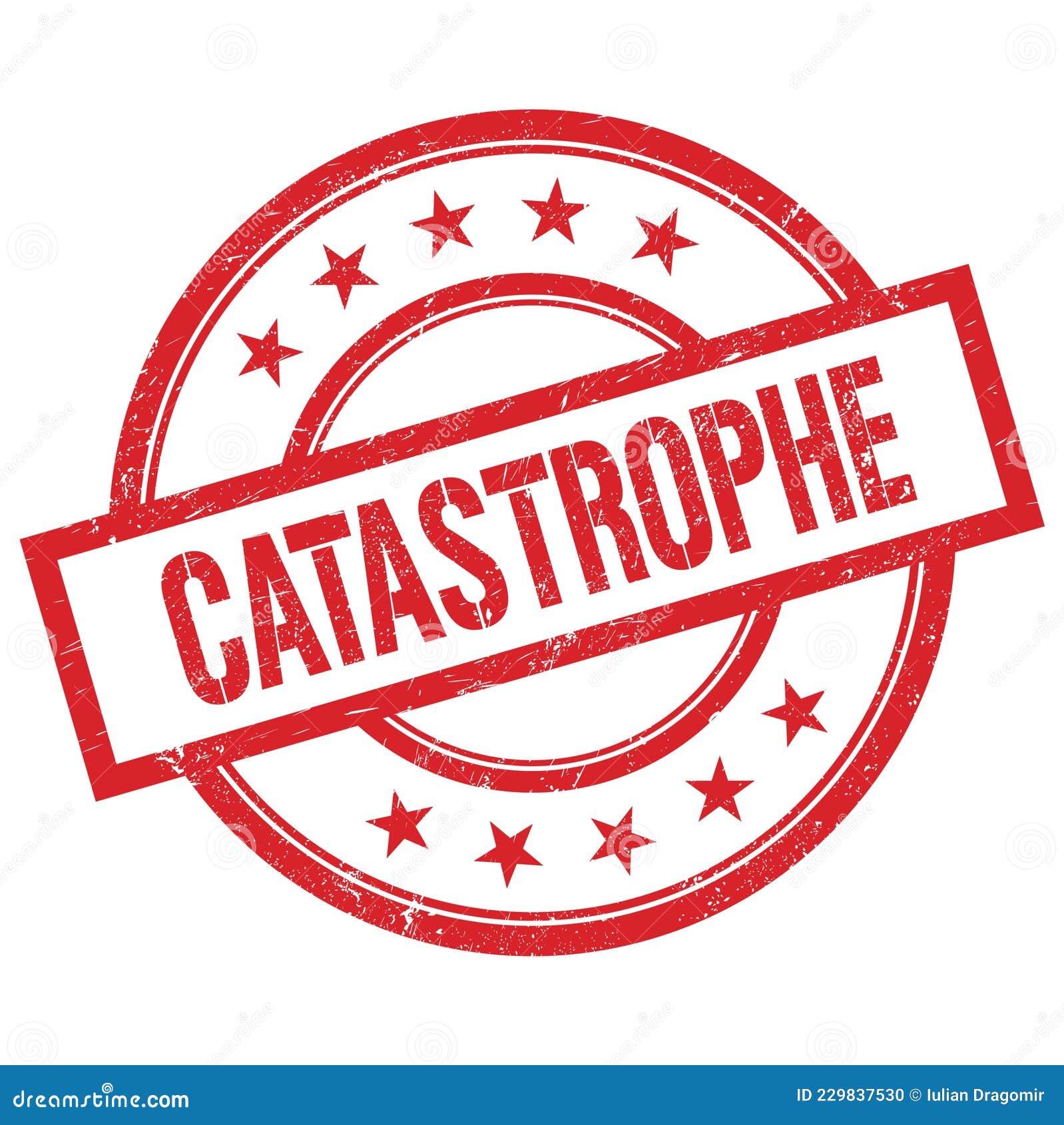 CATASTROPHE Text Written on Red Vintage Round Stamp Stock Illustration ...