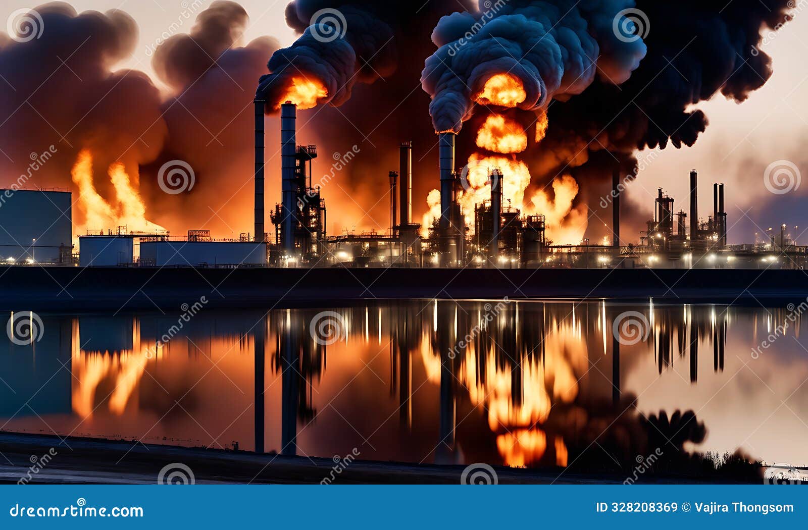 Catastrophic Explosion at an Oil Refinery with Tanks Ablaze, Producing ... Catastrophic Explosion at an Oil Refinery with Tanks Ablaze, Producing ...