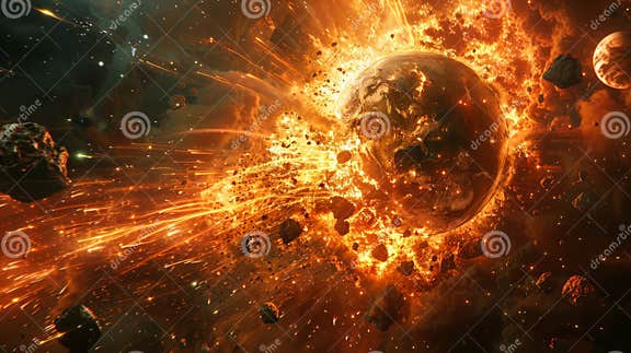 Catastrophic Explosion of a Planet in Deep Space Surrounded by ...