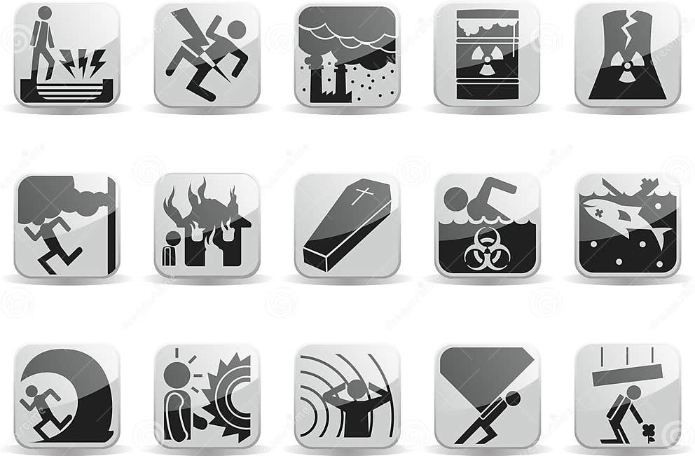 Catastrophic icons stock vector. Illustration of loud - 19622056