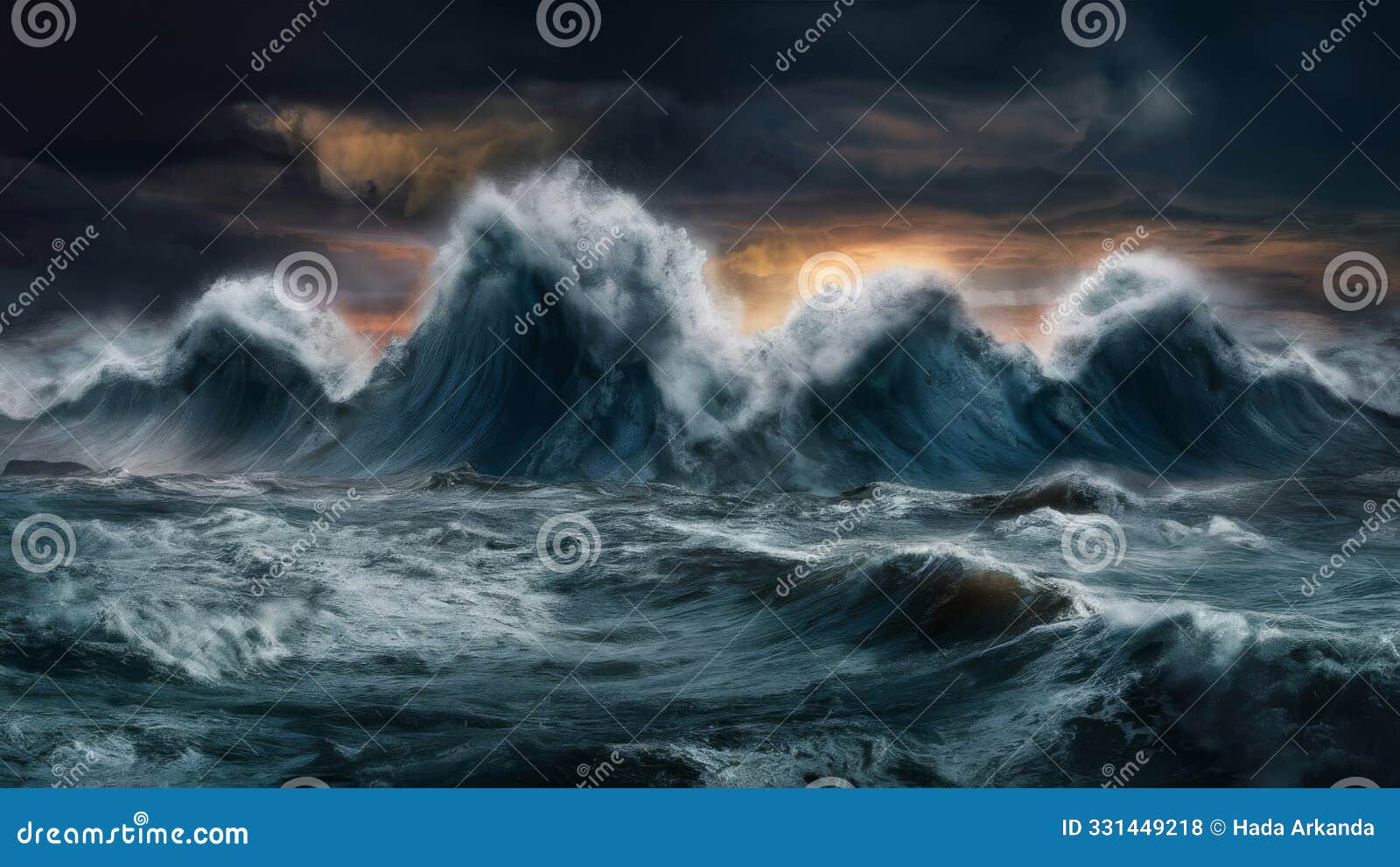 Catastrophic Tsunami and Dark Sky Creating an Apocalyptic Backdrop ...