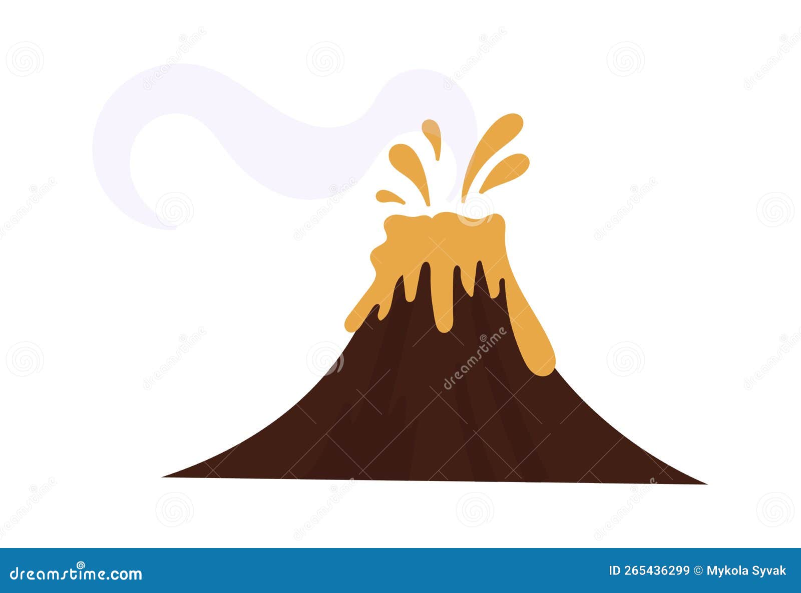 Catastrophic Volcanic Eruption Flat Icon Natural Disaster Stock Vector ...