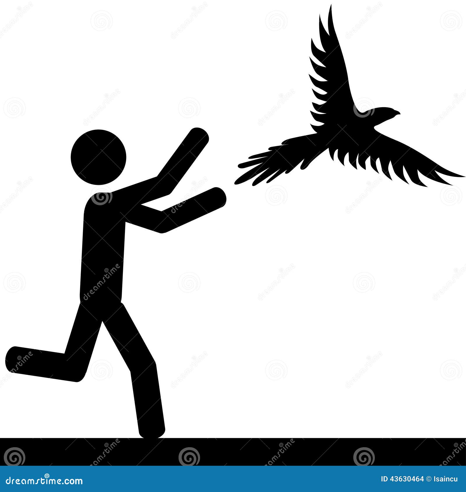 Catch the bird stock vector. Illustration of abstract - 43630464