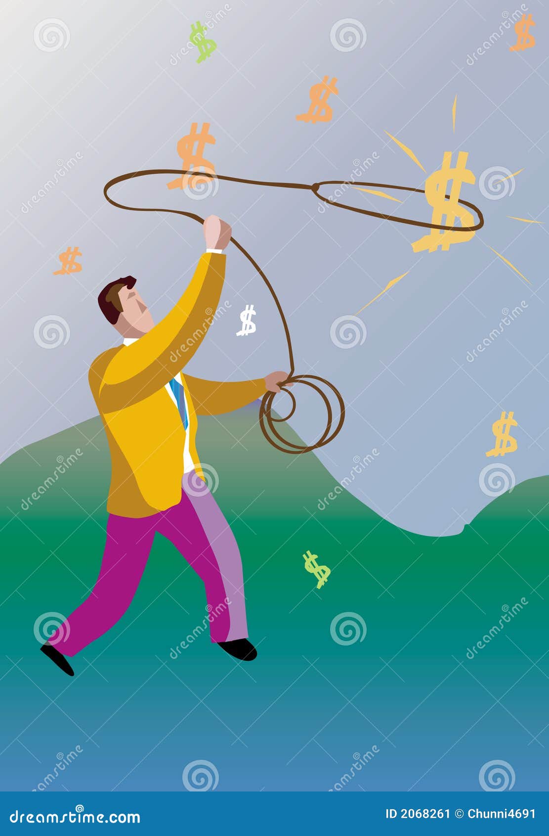 Catch chance stock vector. Illustration of rope, business - 2068261