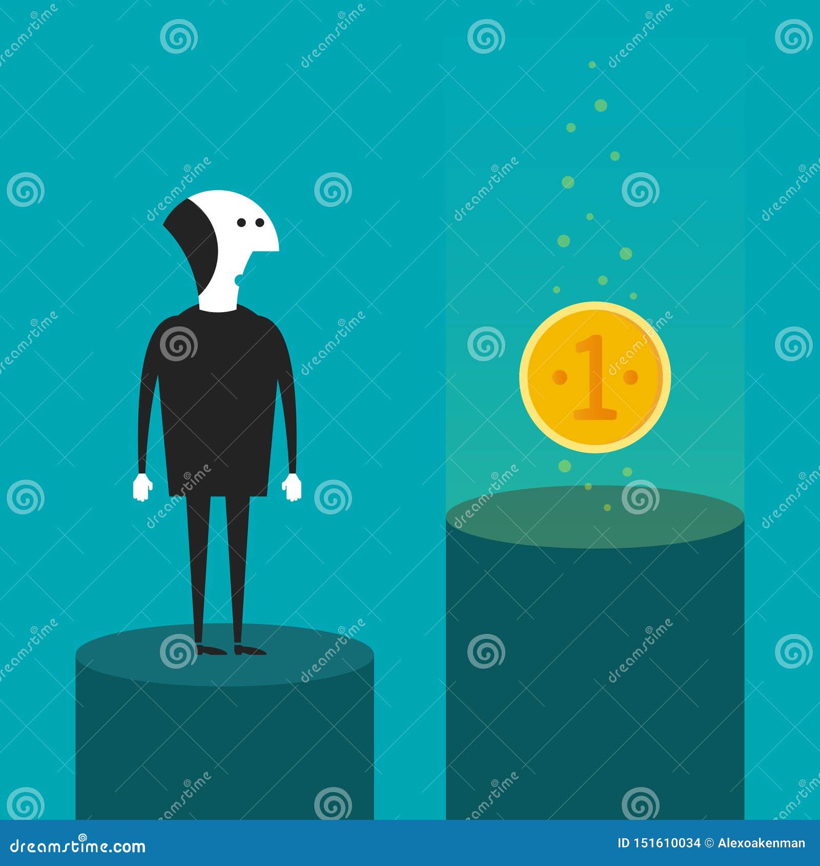 Catch the Coin Computer Game Style Vector Scene Stock Illustration ...