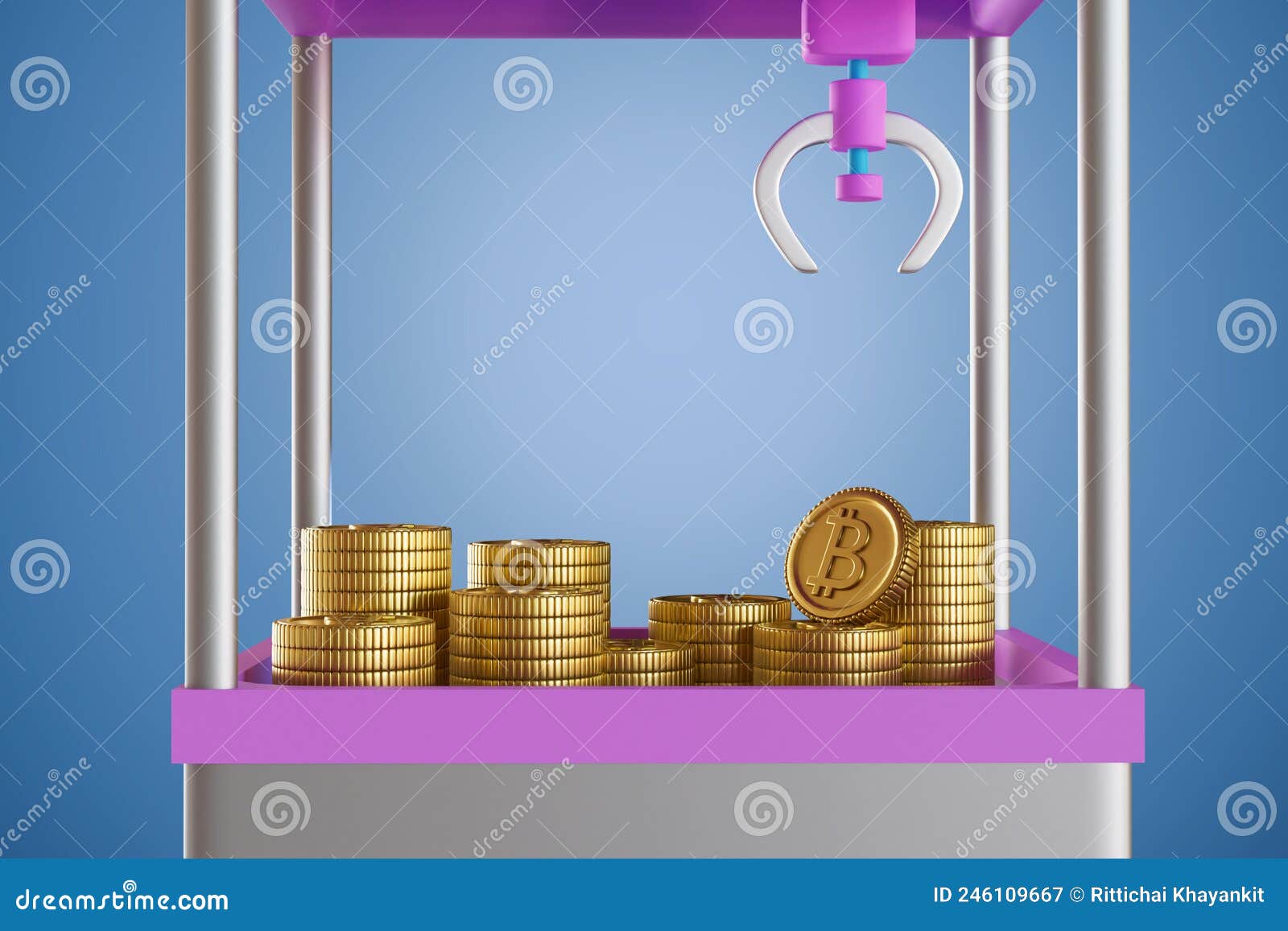 Catch Coin Machine , Coin Cabinet, 3D, Render, Illustration Stock ...