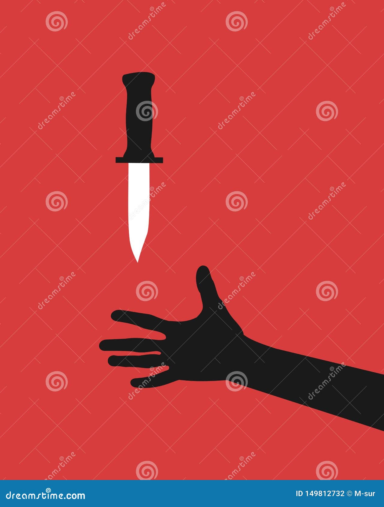 Catch falling knife stock vector. Illustration of deteriorate - 149812732