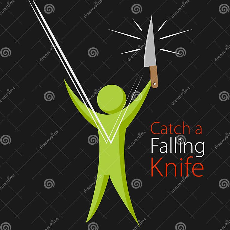Catch a Falling Knife Metaphor Stock Vector - Illustration of metaphor ...