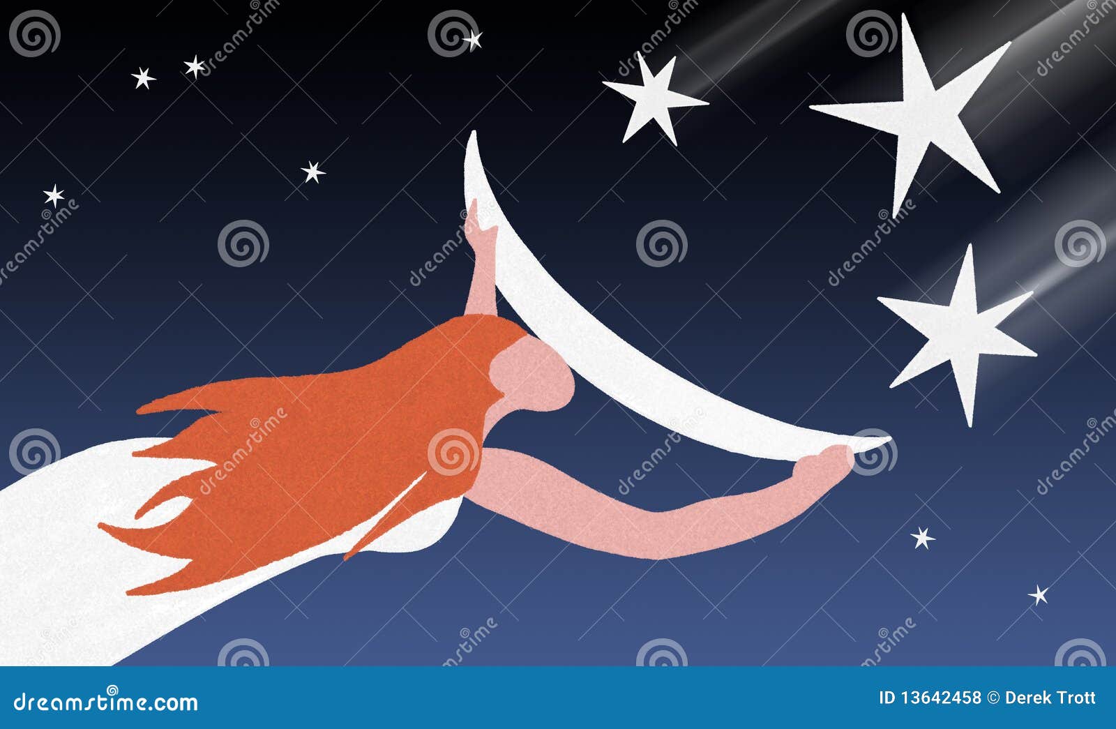 Catch a falling star. stock illustration. Illustration of night - 13642458