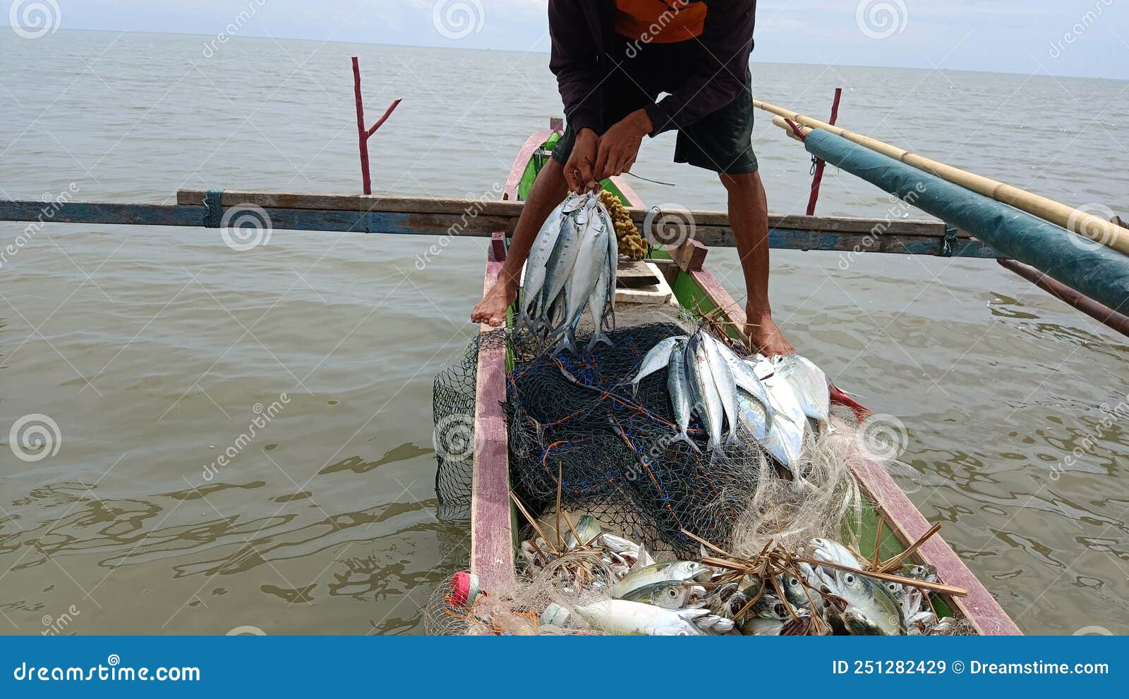 The Catch of Fishermen Using Trawls that are Ready To Be Sold Stock ...