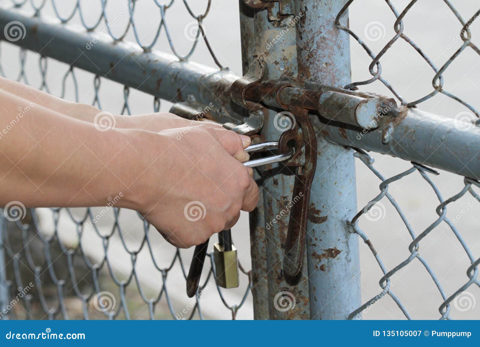 She Catch a Lock Want To Outside. Stock Image - Image of electrical ...