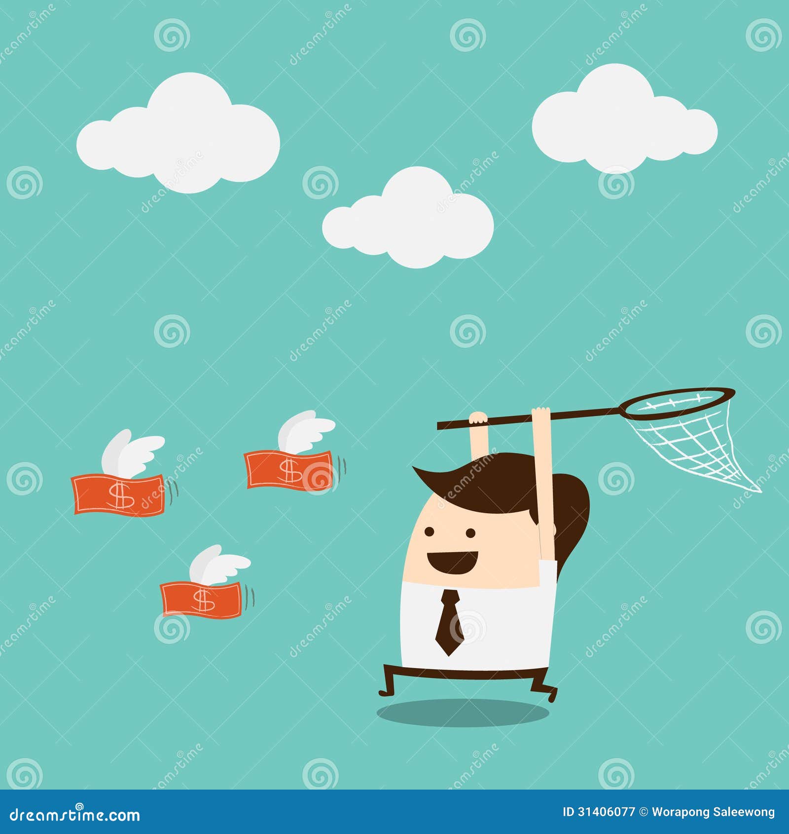Catch the money stock vector. Illustration of concept - 31406077