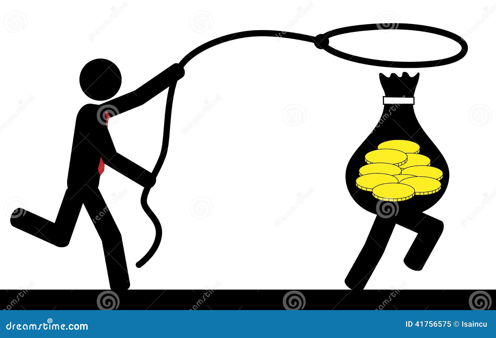 Catch money stock vector. Illustration of icon, lasso - 41756575