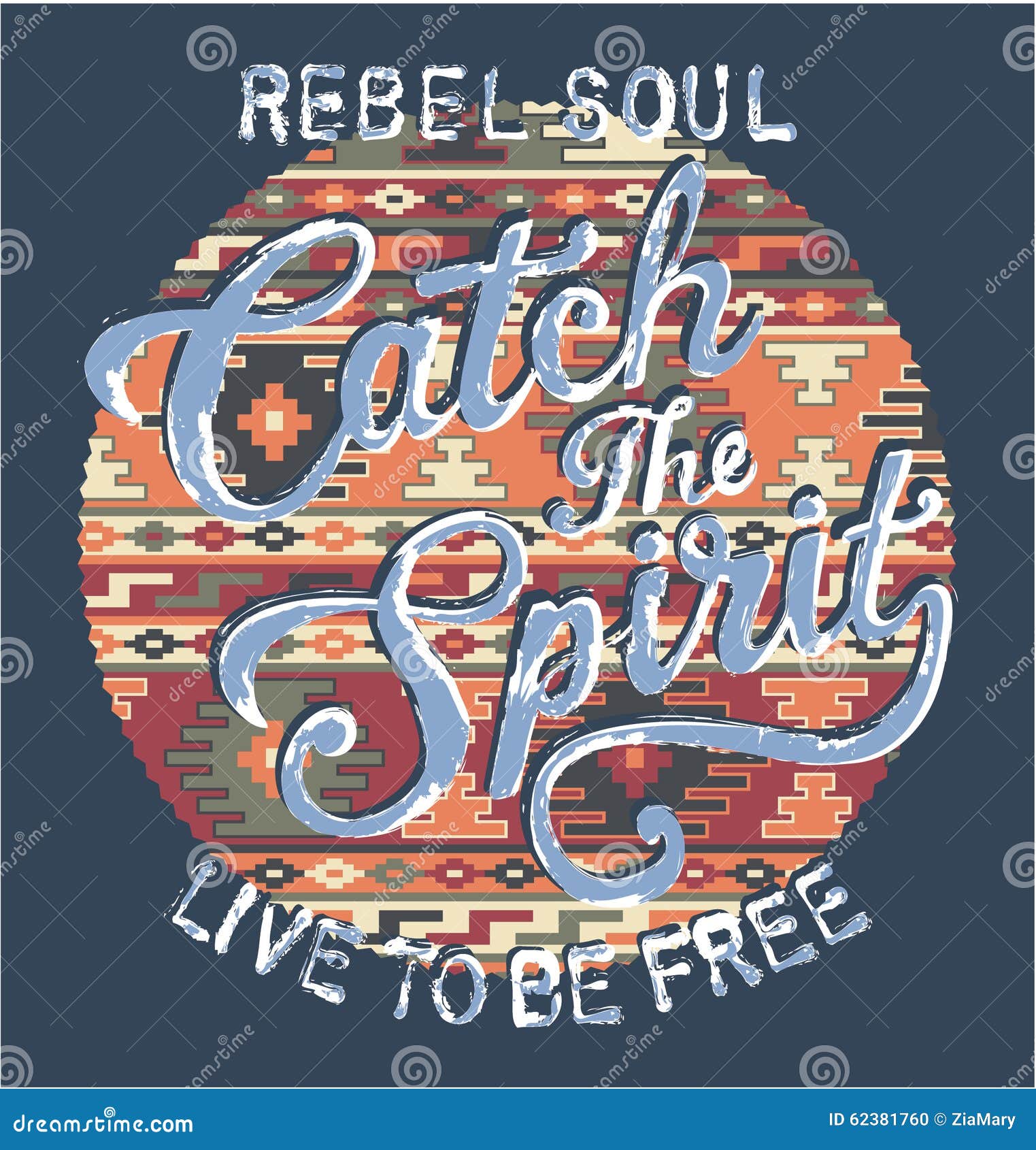 Catch the Spirit with Native Pattern Background Stock Vector ...